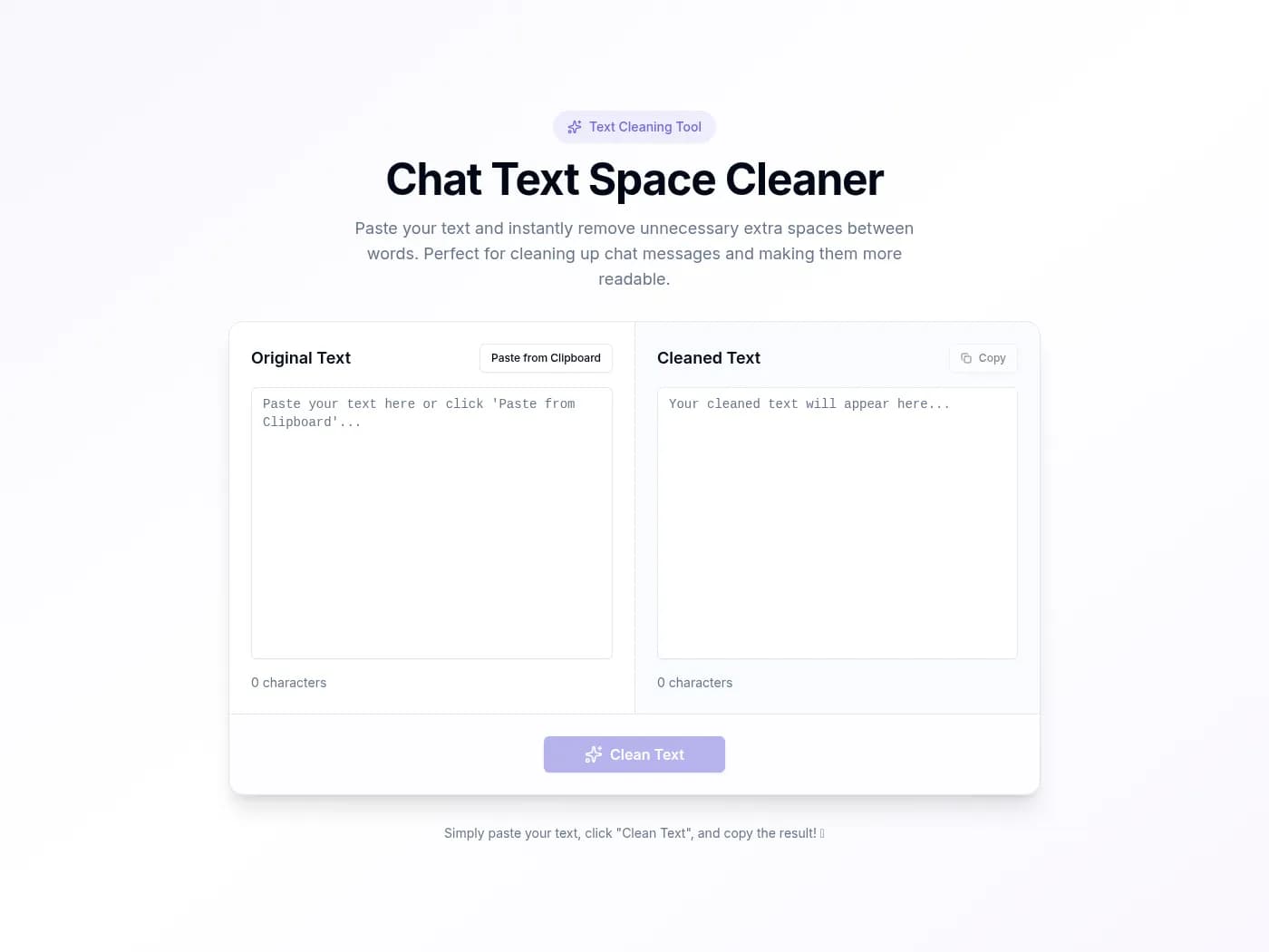 Chat Text Space Cleaner