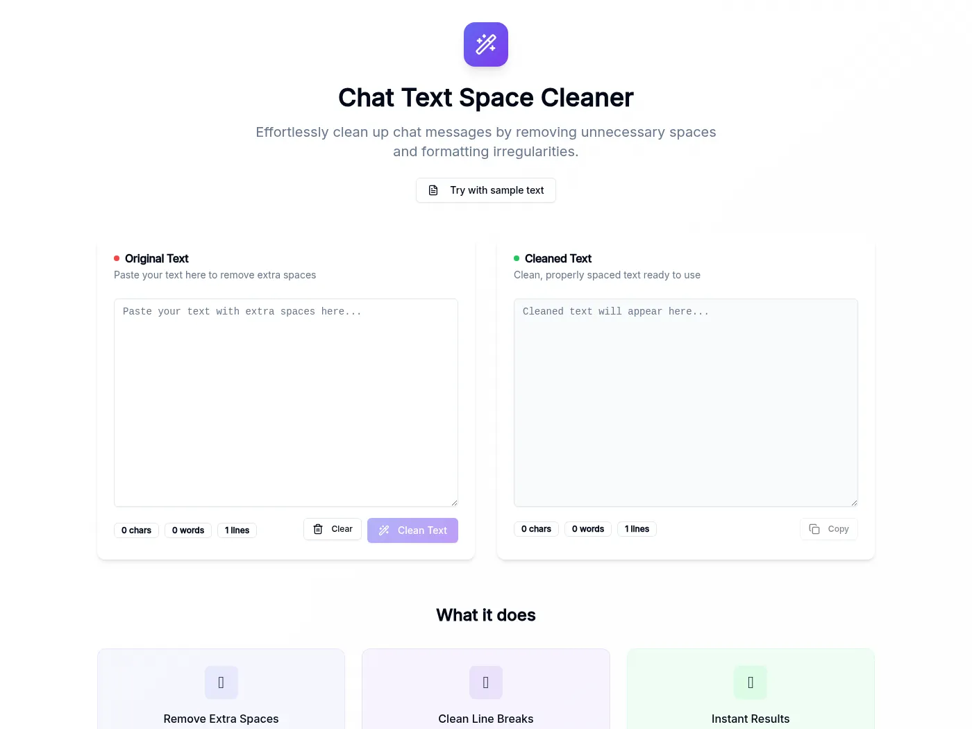Chat Text Space Cleaner