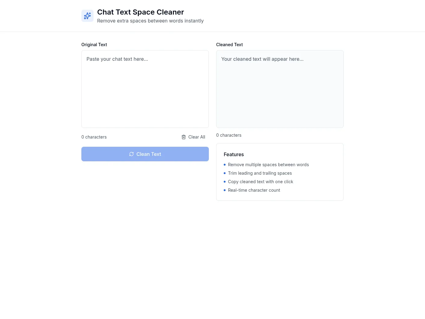 Chat Text Space Cleaner