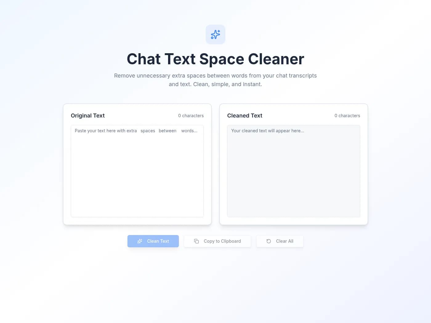 Chat Text Space Cleaner