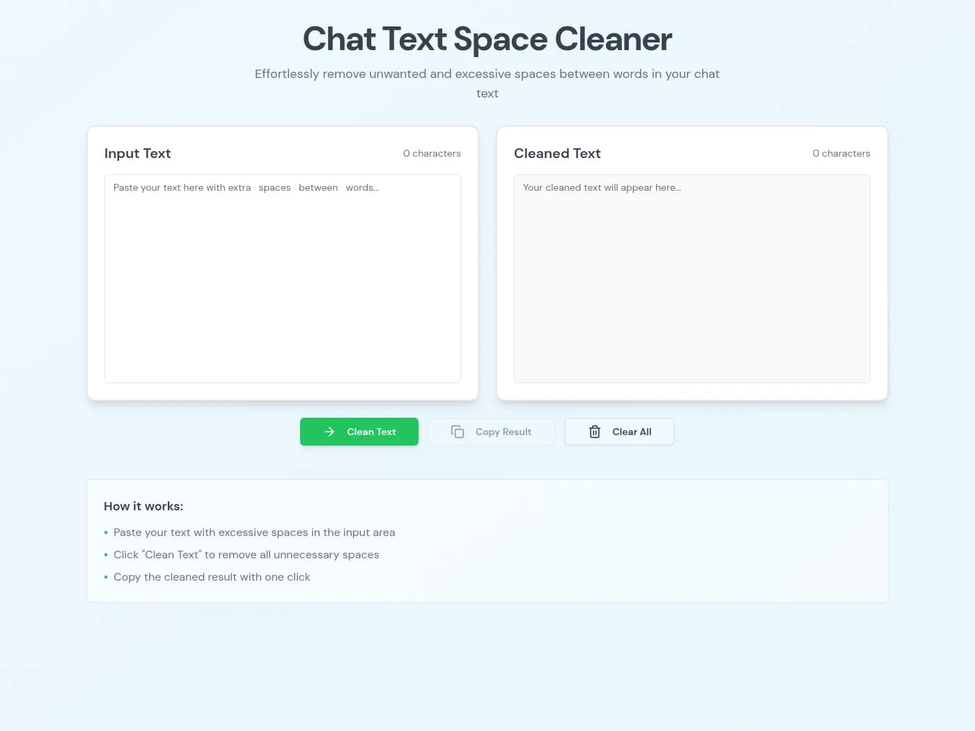 Chat Text Space Cleaner