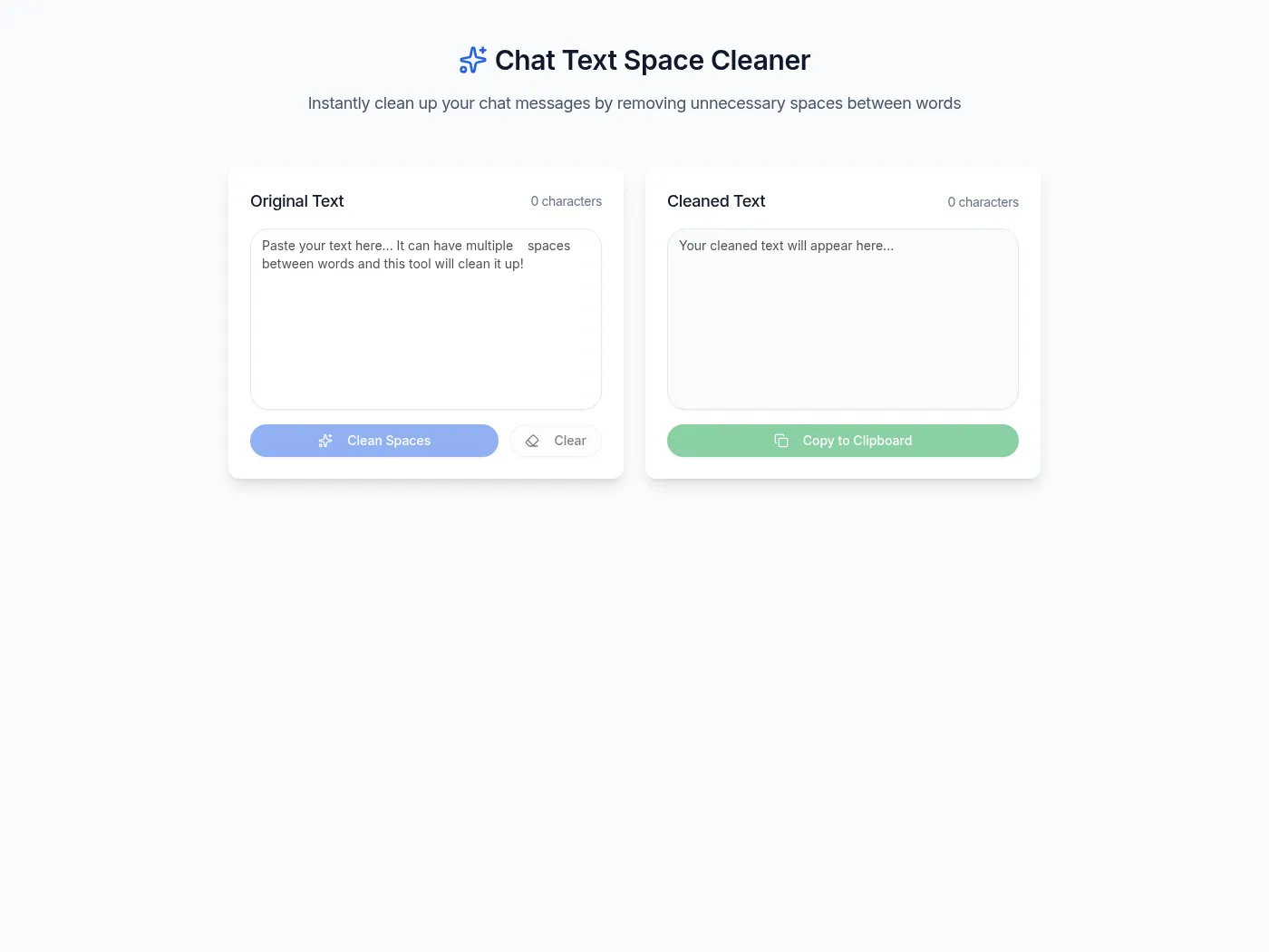 Chat Text Space Cleaner
