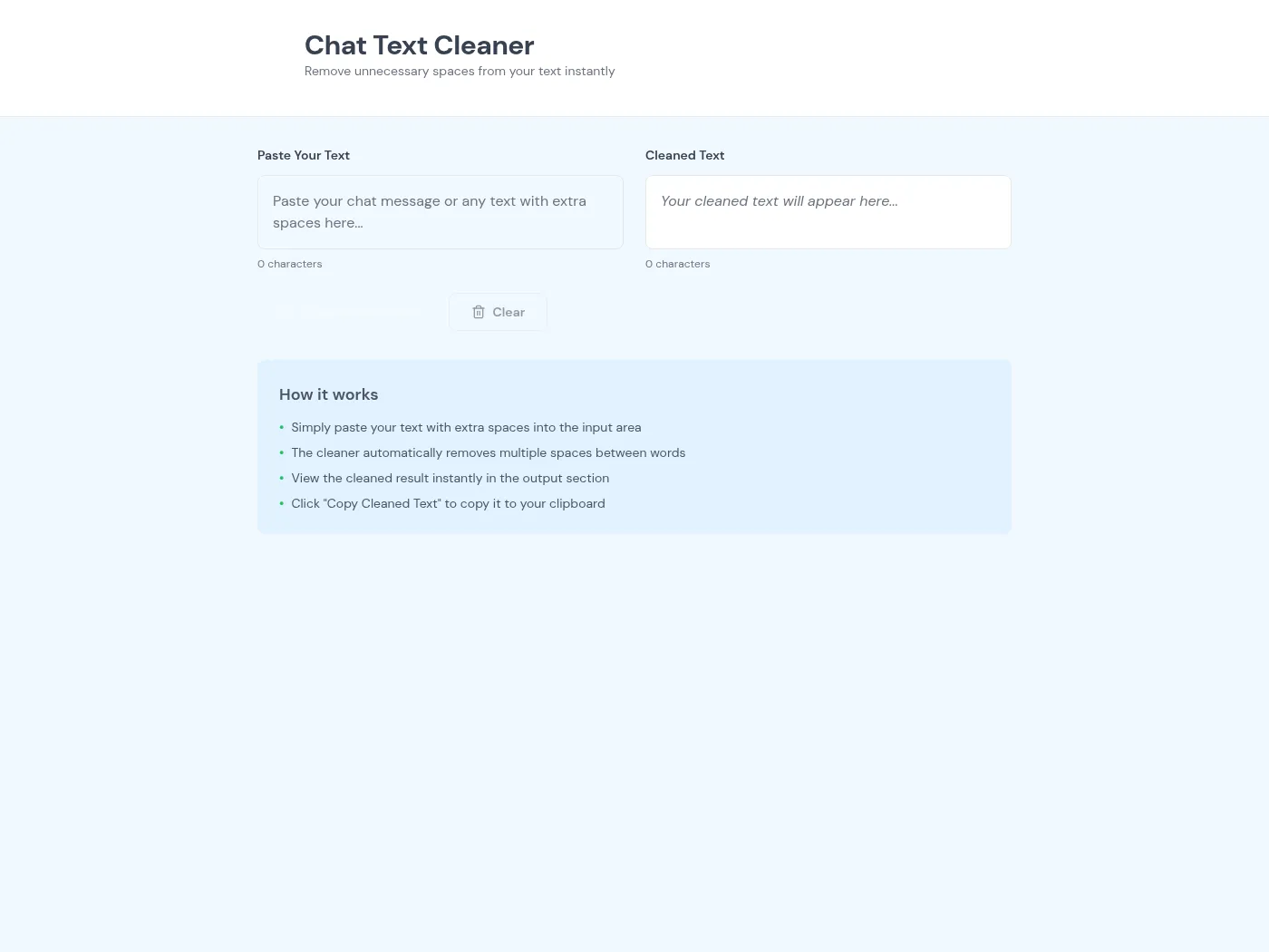 Chat Text Space Cleaner
