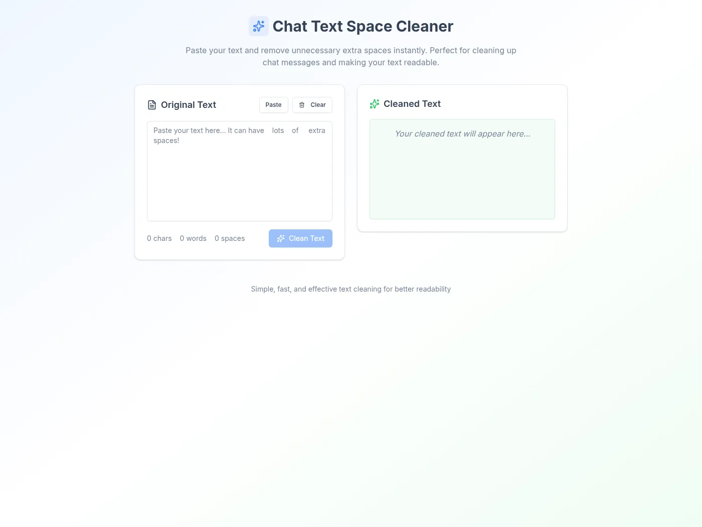 Chat Text Space Cleaner