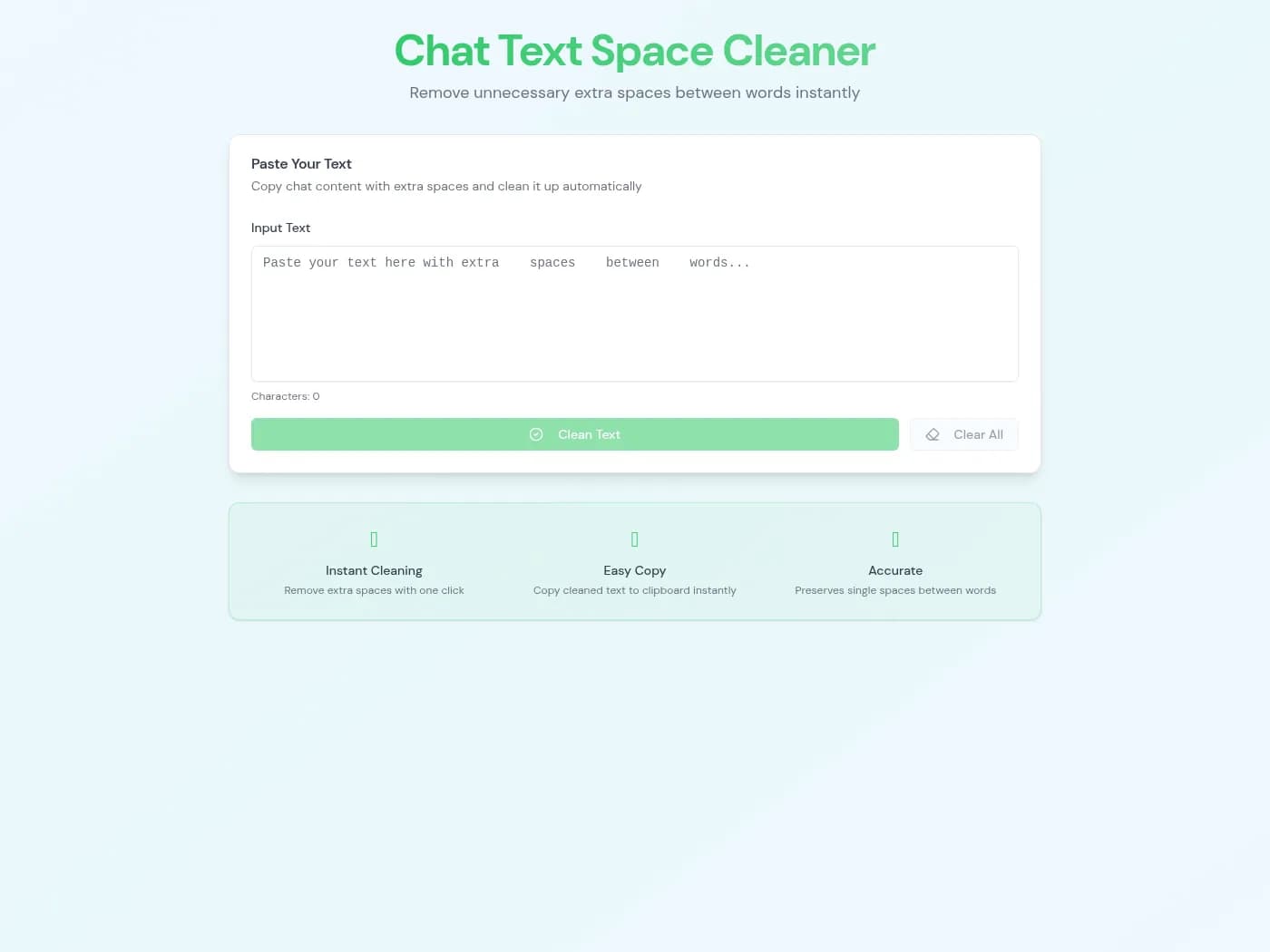 Chat Text Space Cleaner