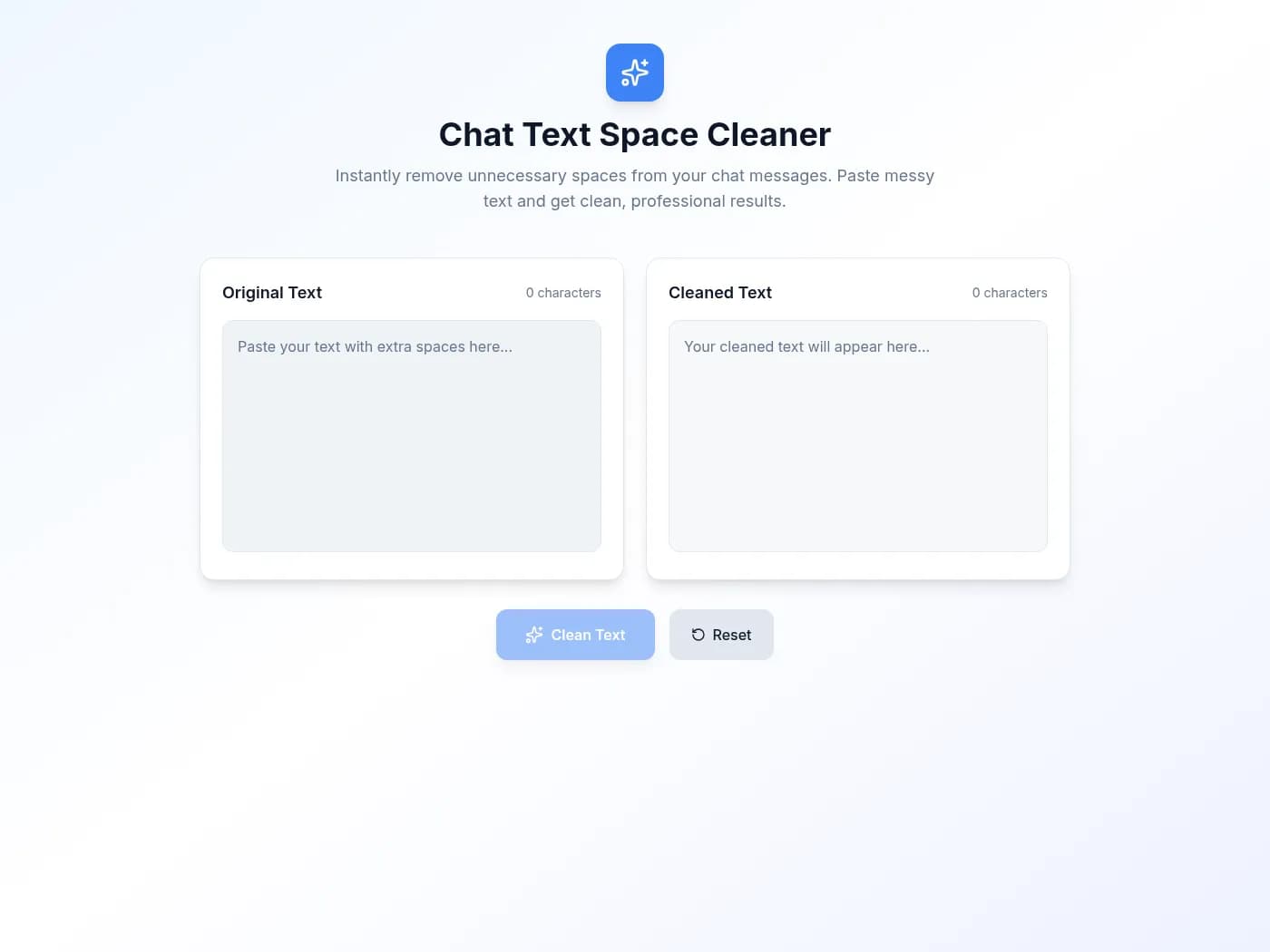Chat Text Space Cleaner