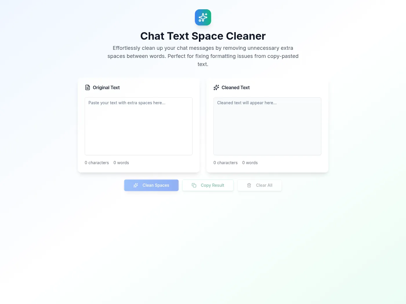 Chat Text Space Cleaner