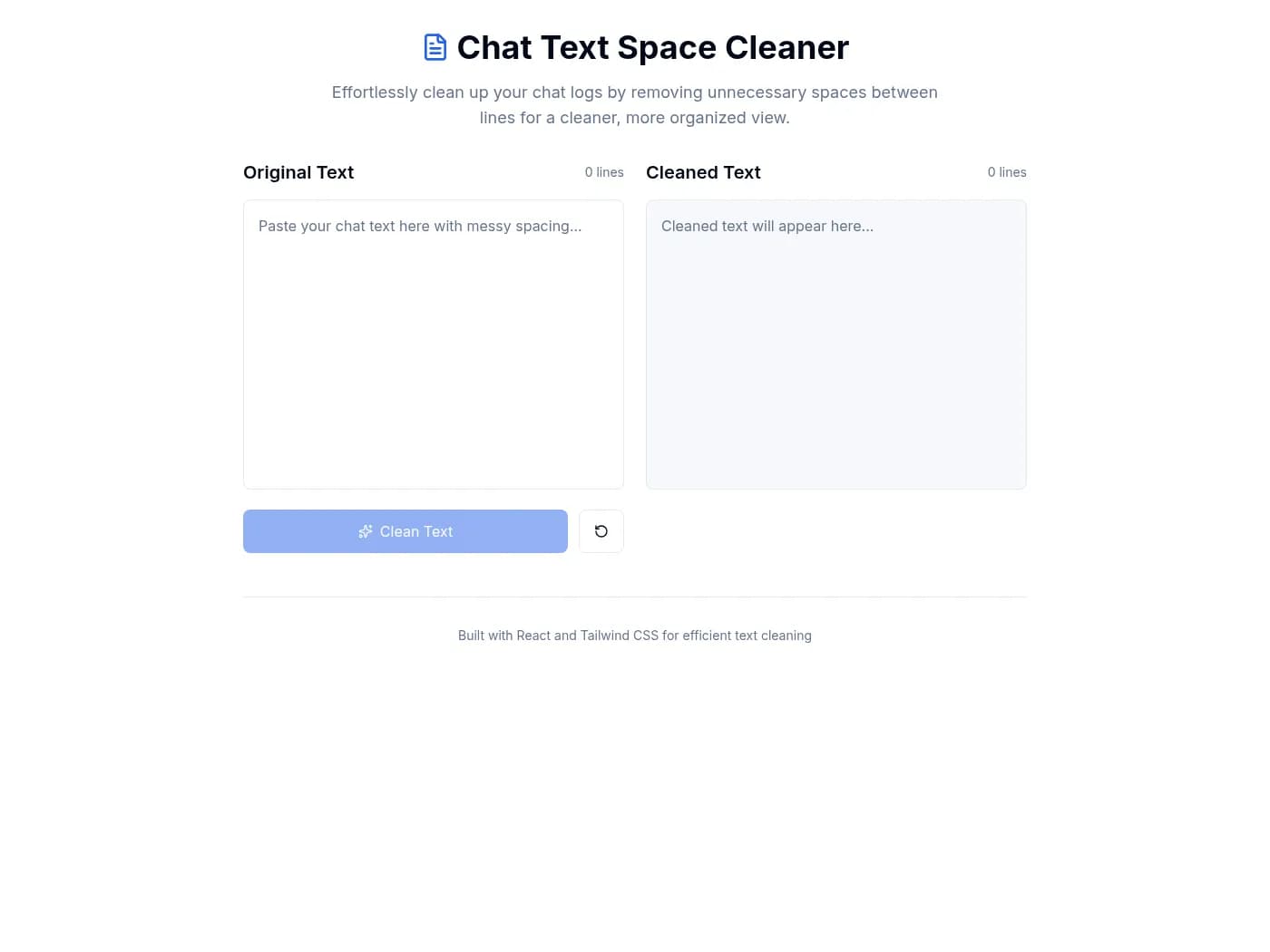 Chat Text Space Cleaner
