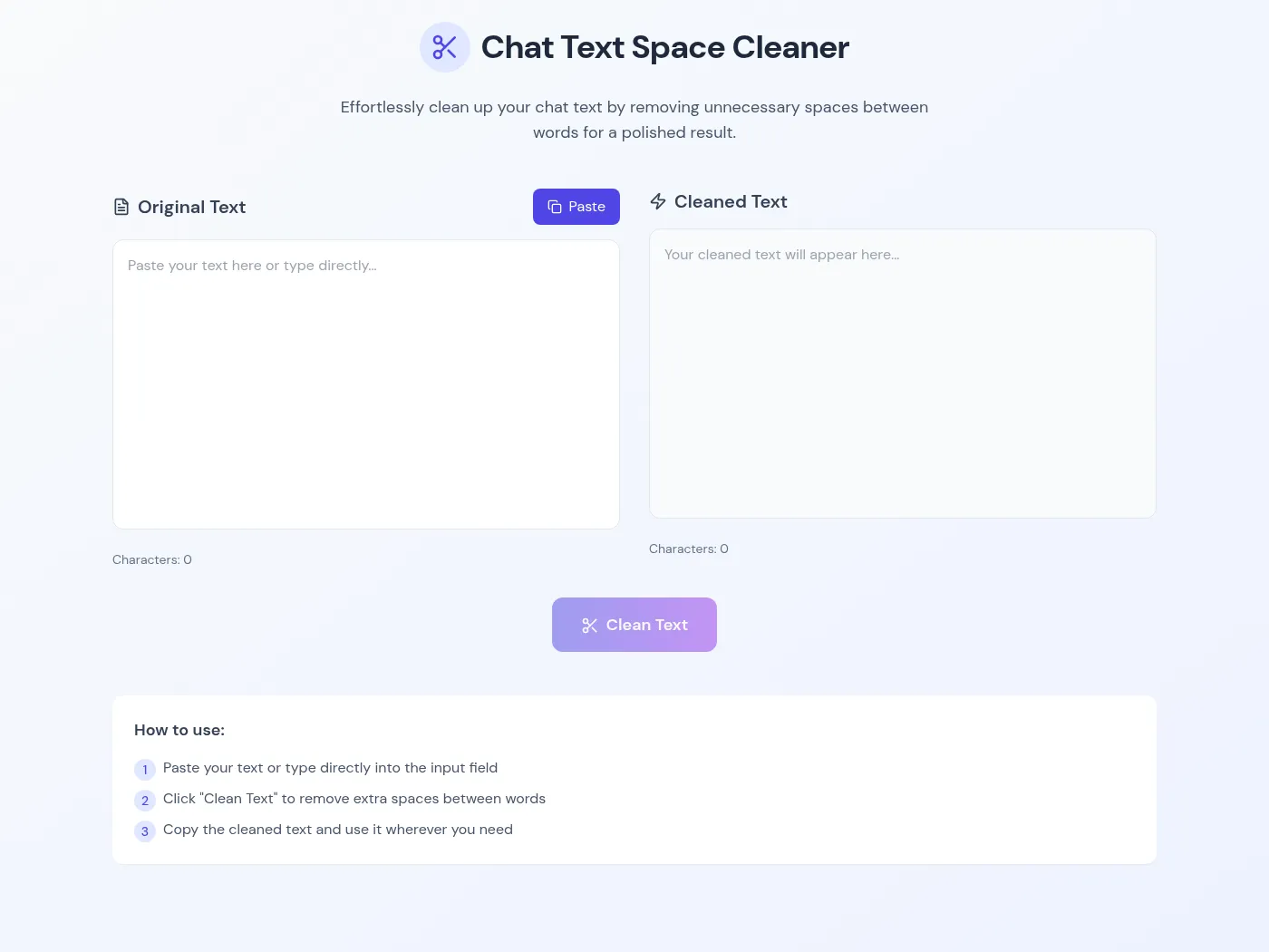 Chat Text Space Cleaner
