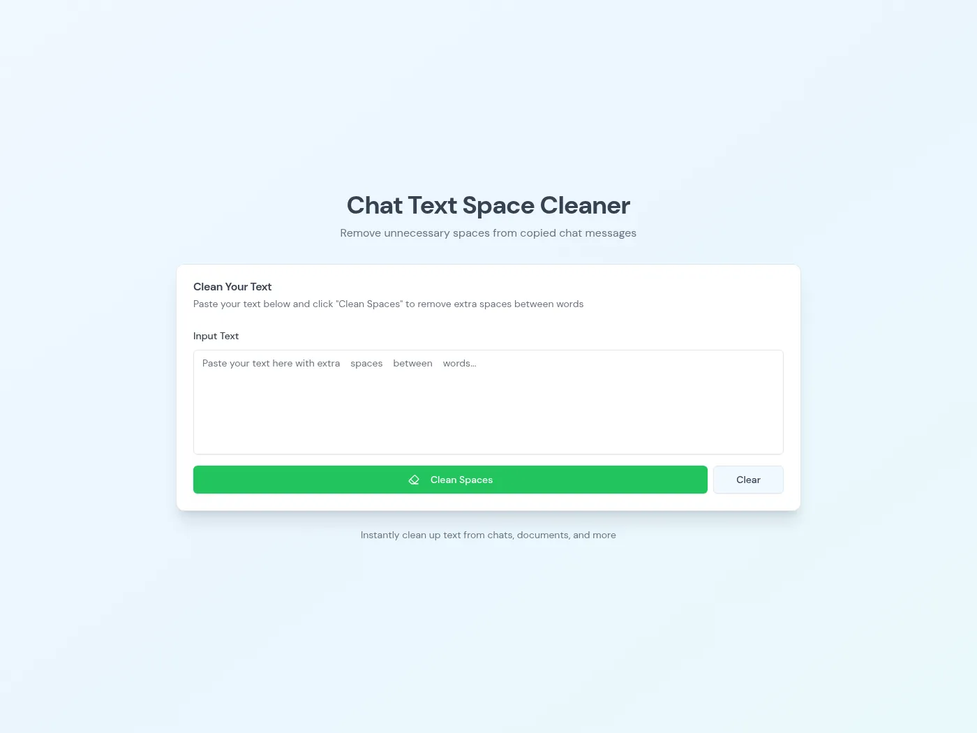 Chat Text Space Cleaner