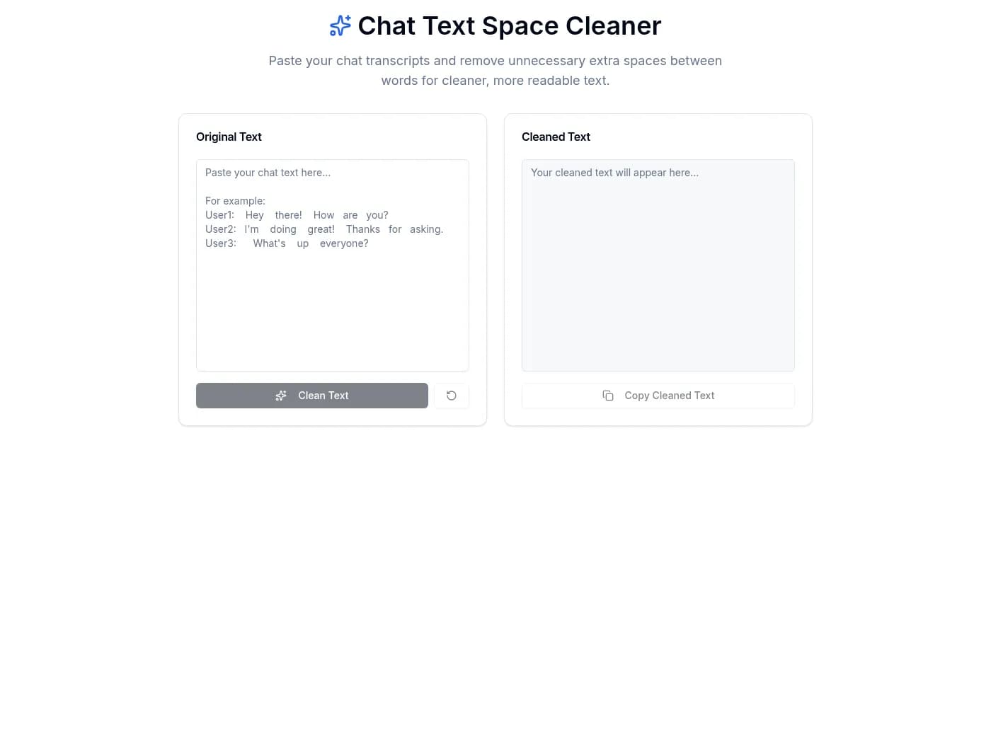 Chat Text Space Cleaner