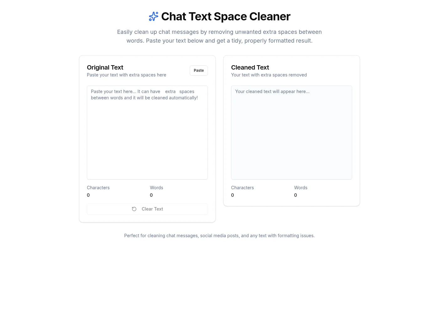 Chat Text Space Cleaner