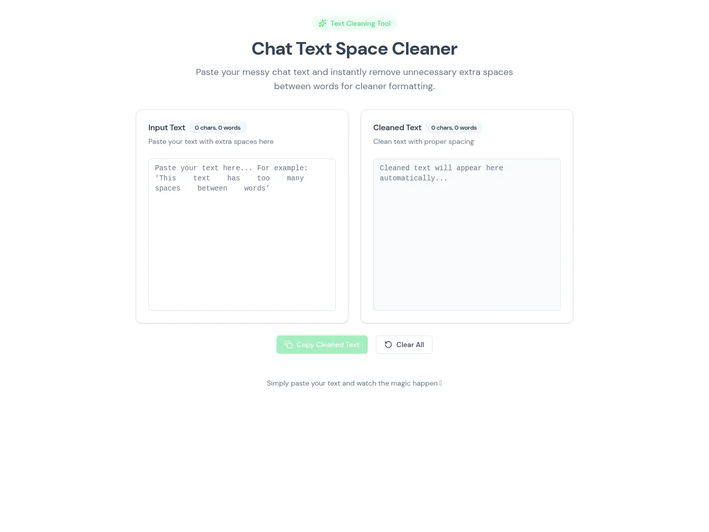 Chat Text Space Cleaner