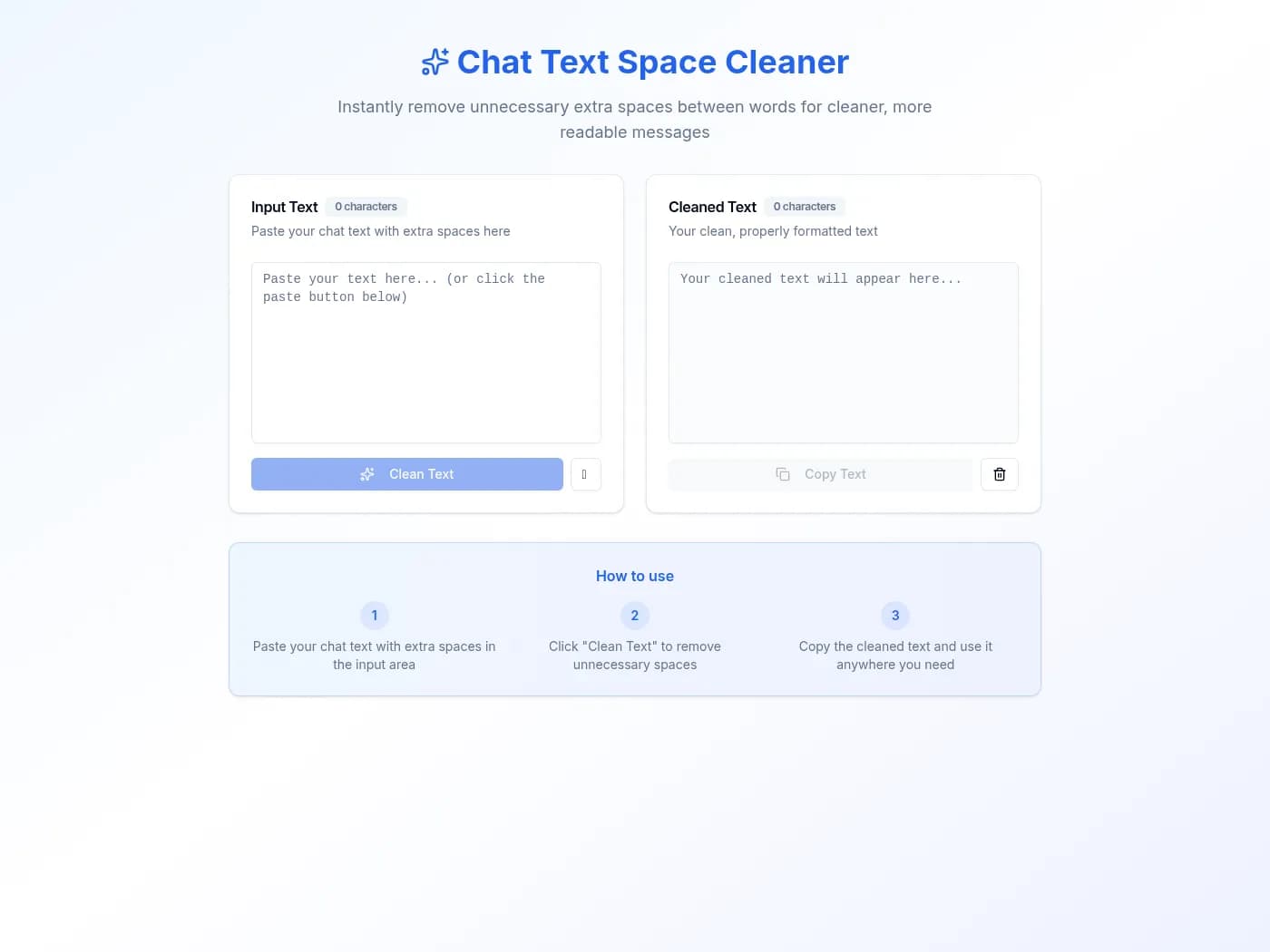 Chat Text Space Cleaner