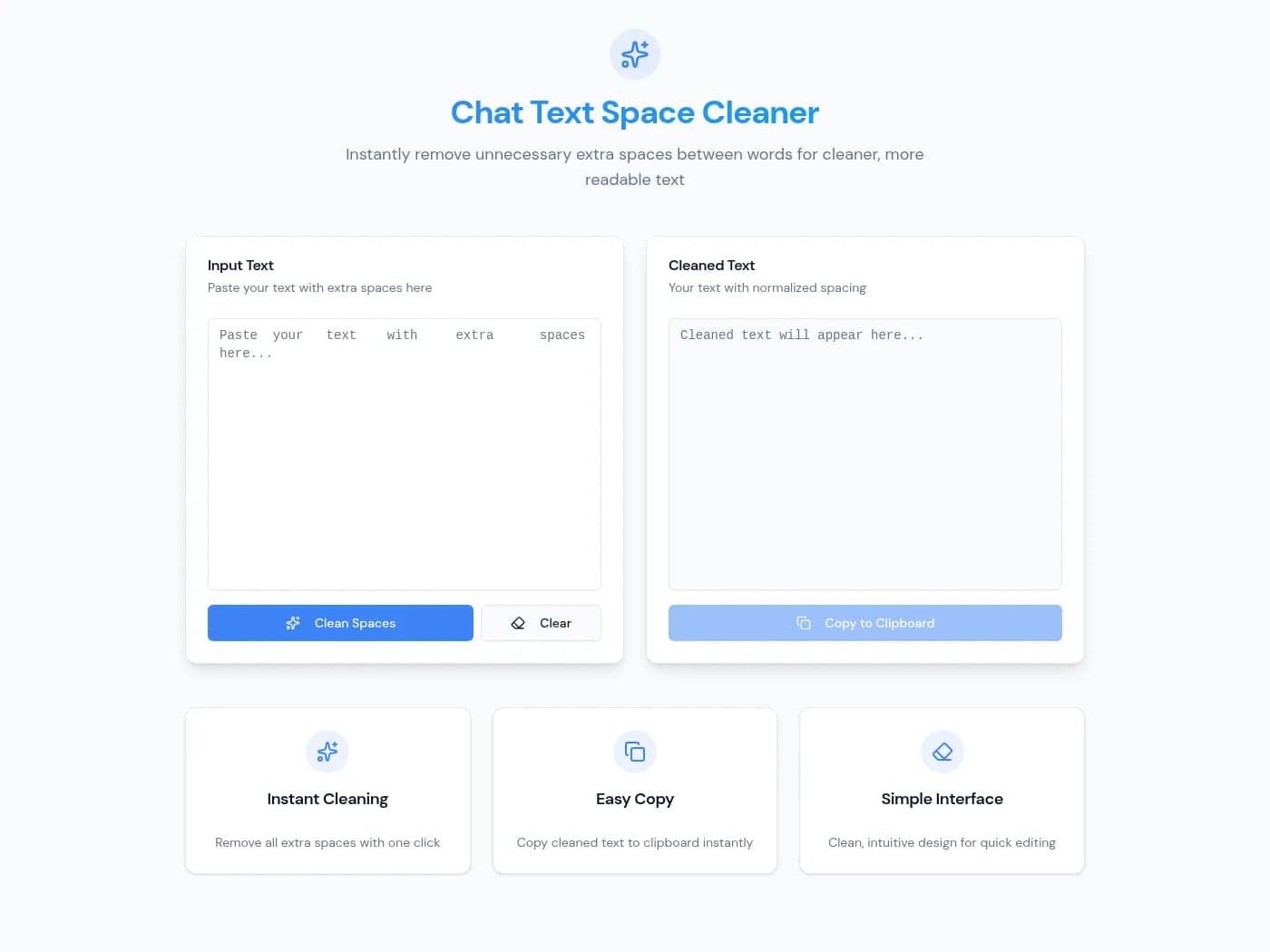 Chat Text Space Cleaner Tool