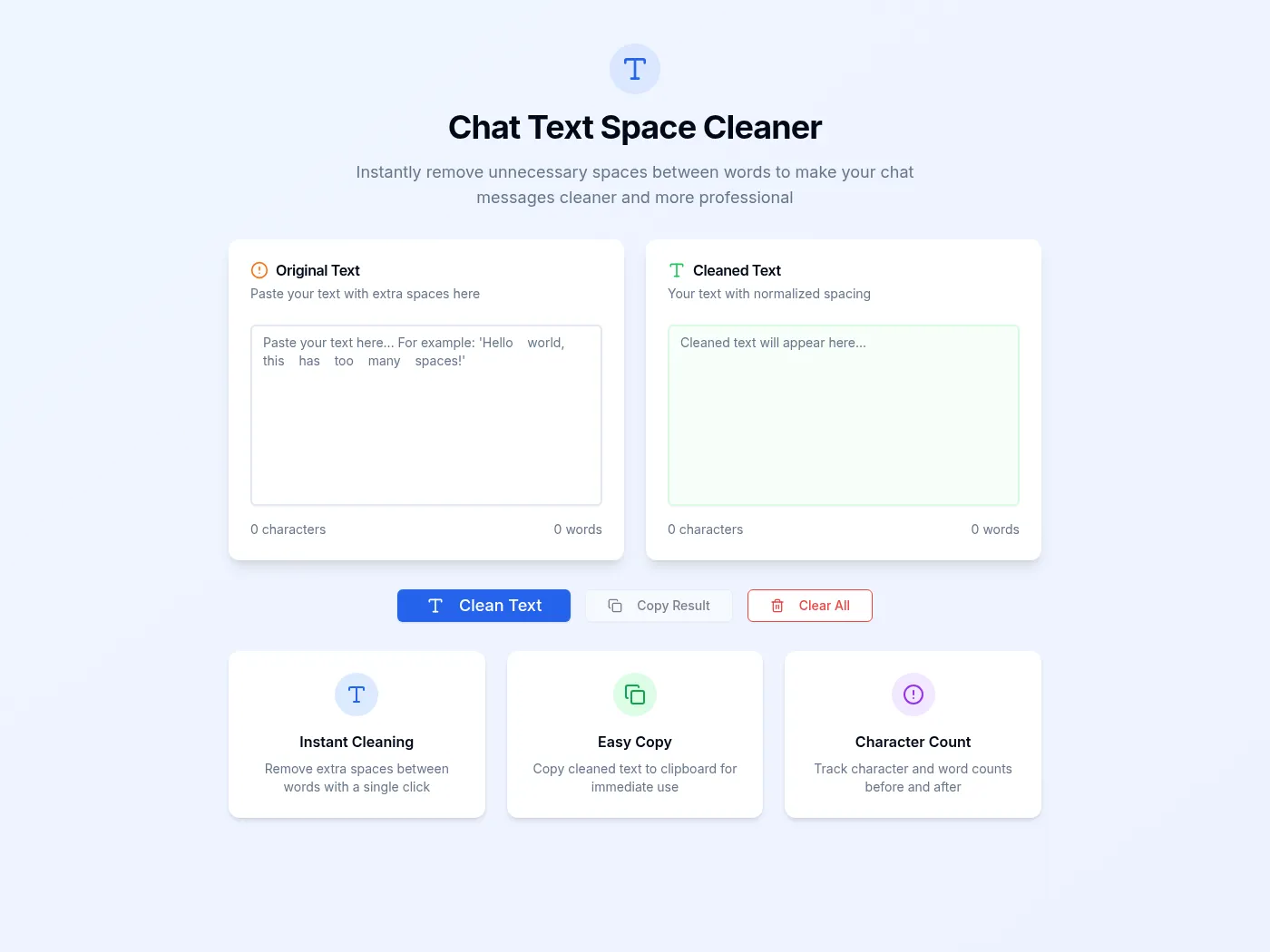 Chat Text Space Cleaner