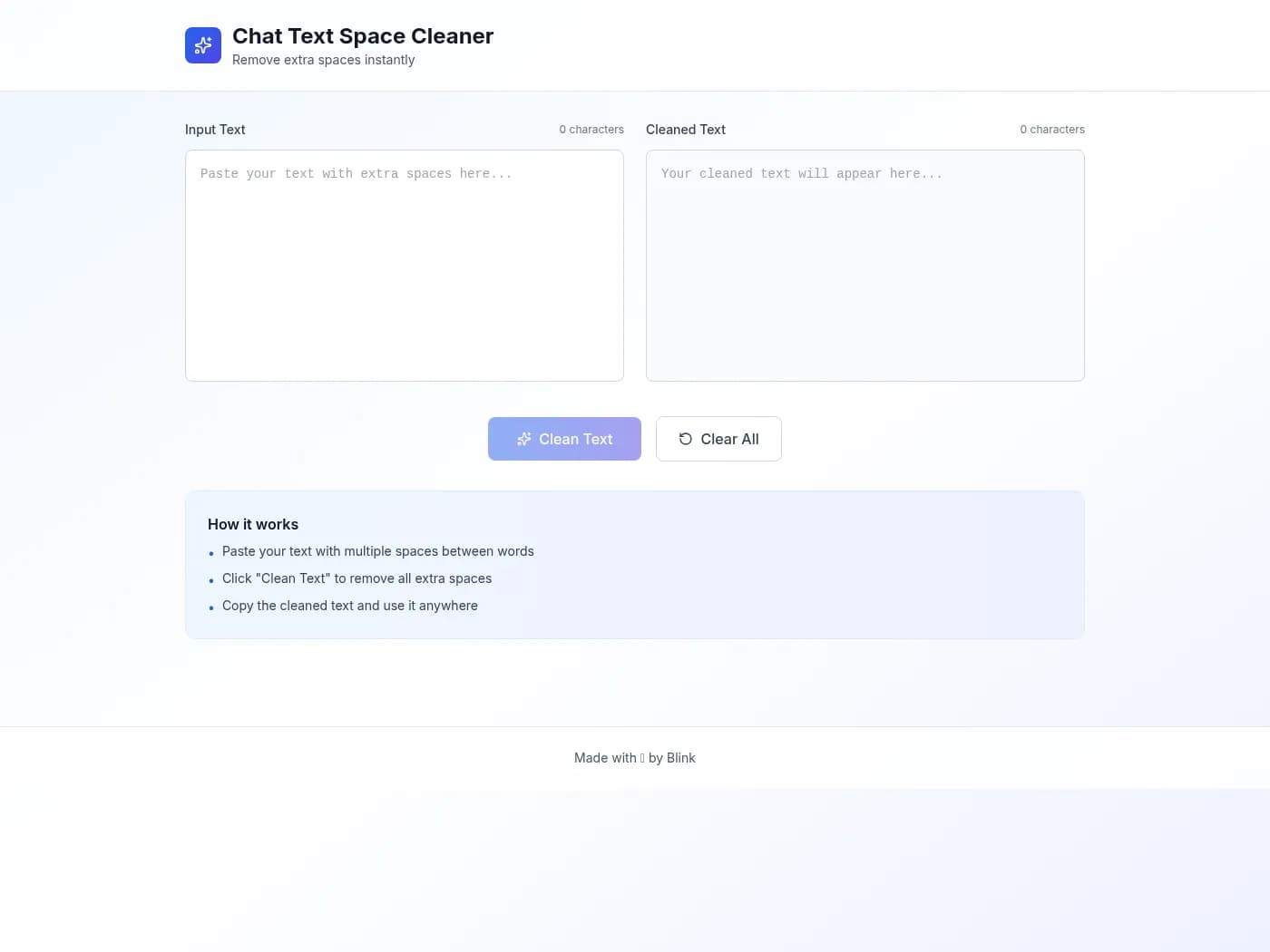 Chat Text Space Cleaner