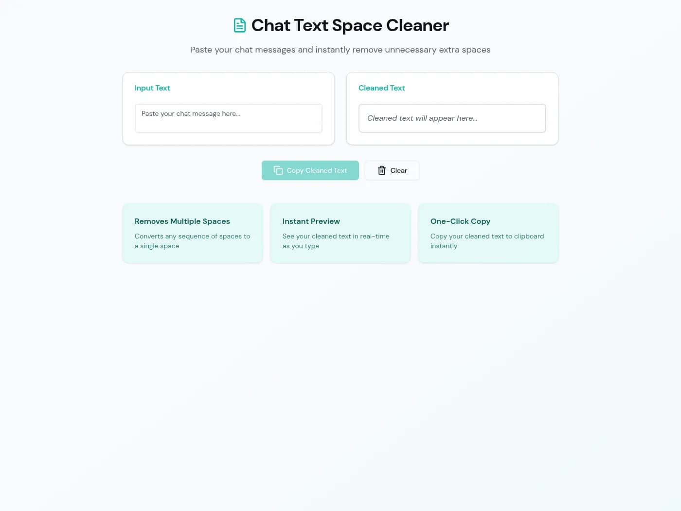 Chat Text Space Cleaner