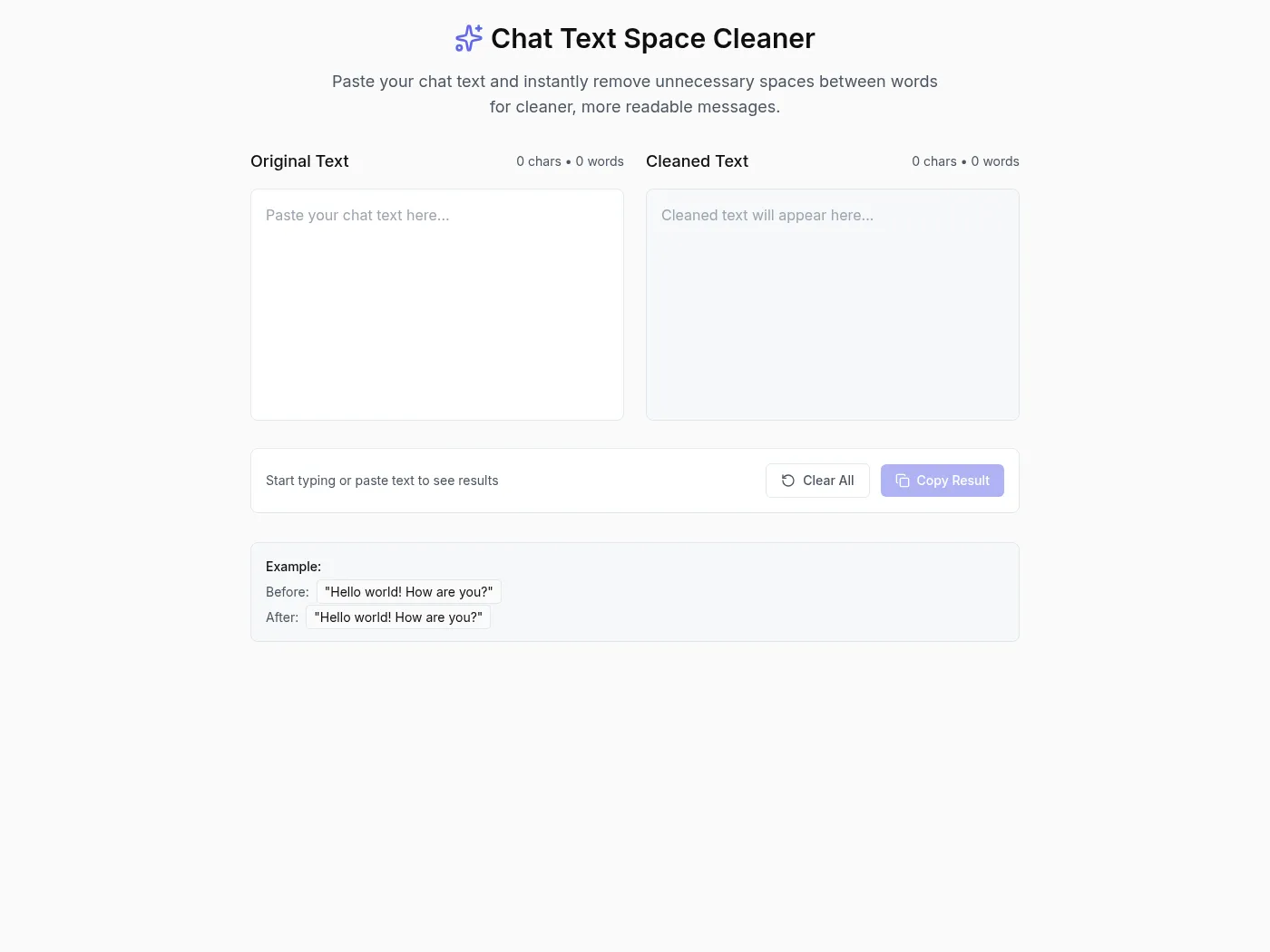 Chat Text Space Cleaner
