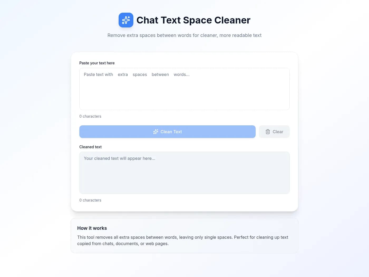 Chat Text Space Cleaner