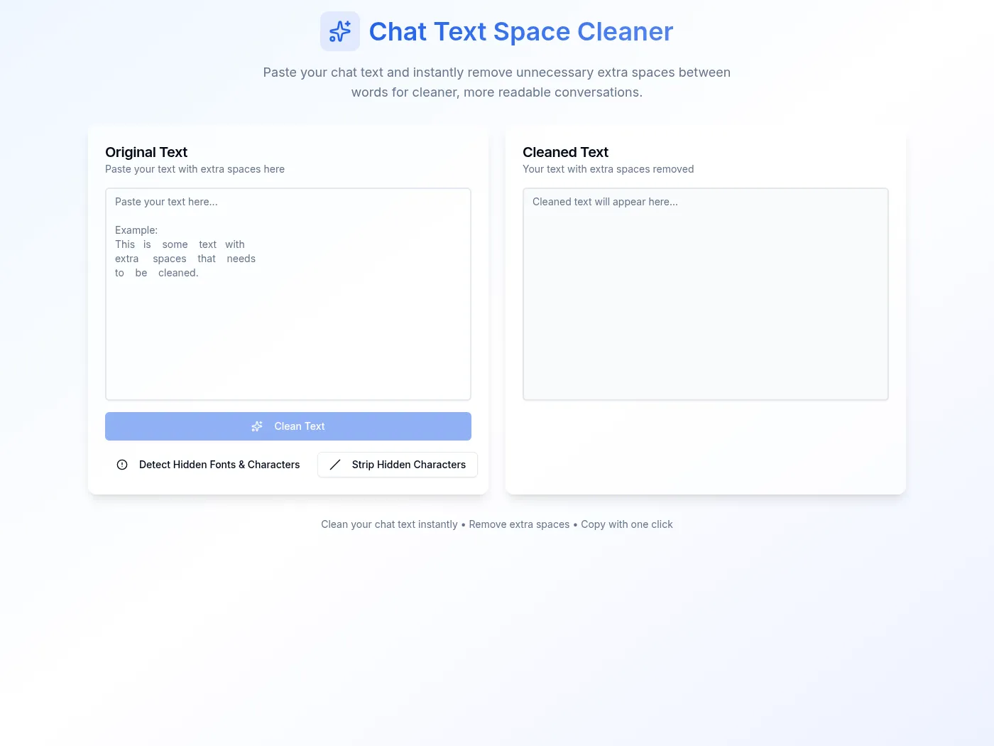 Chat Text Space Cleaner