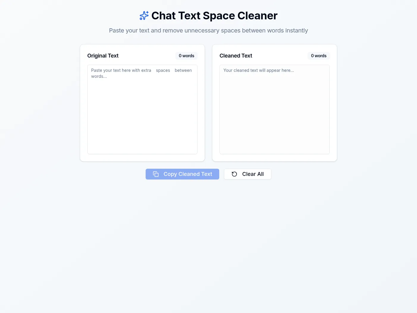 Chat Text Space Cleaner