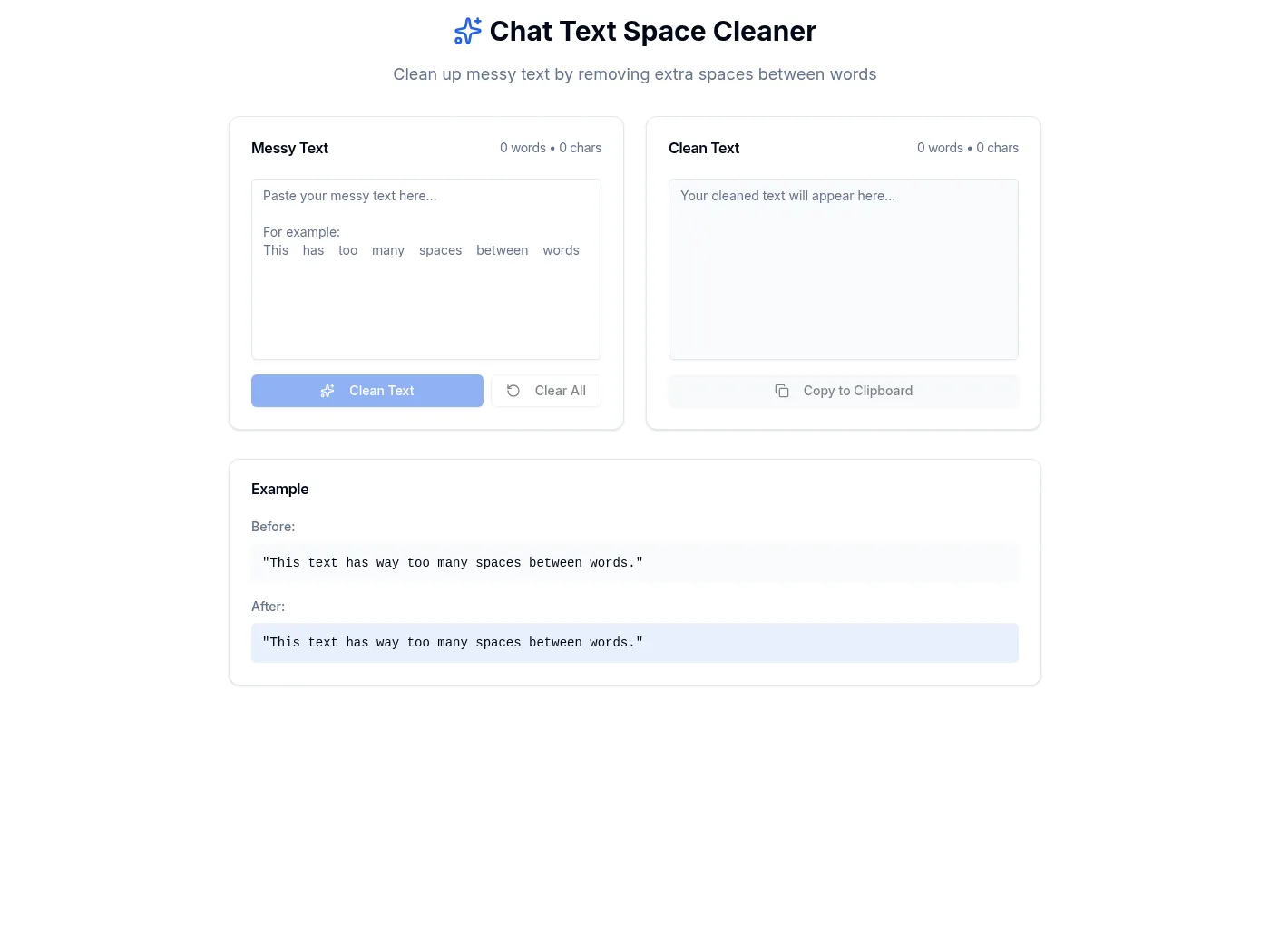 Chat Text Space Cleaner
