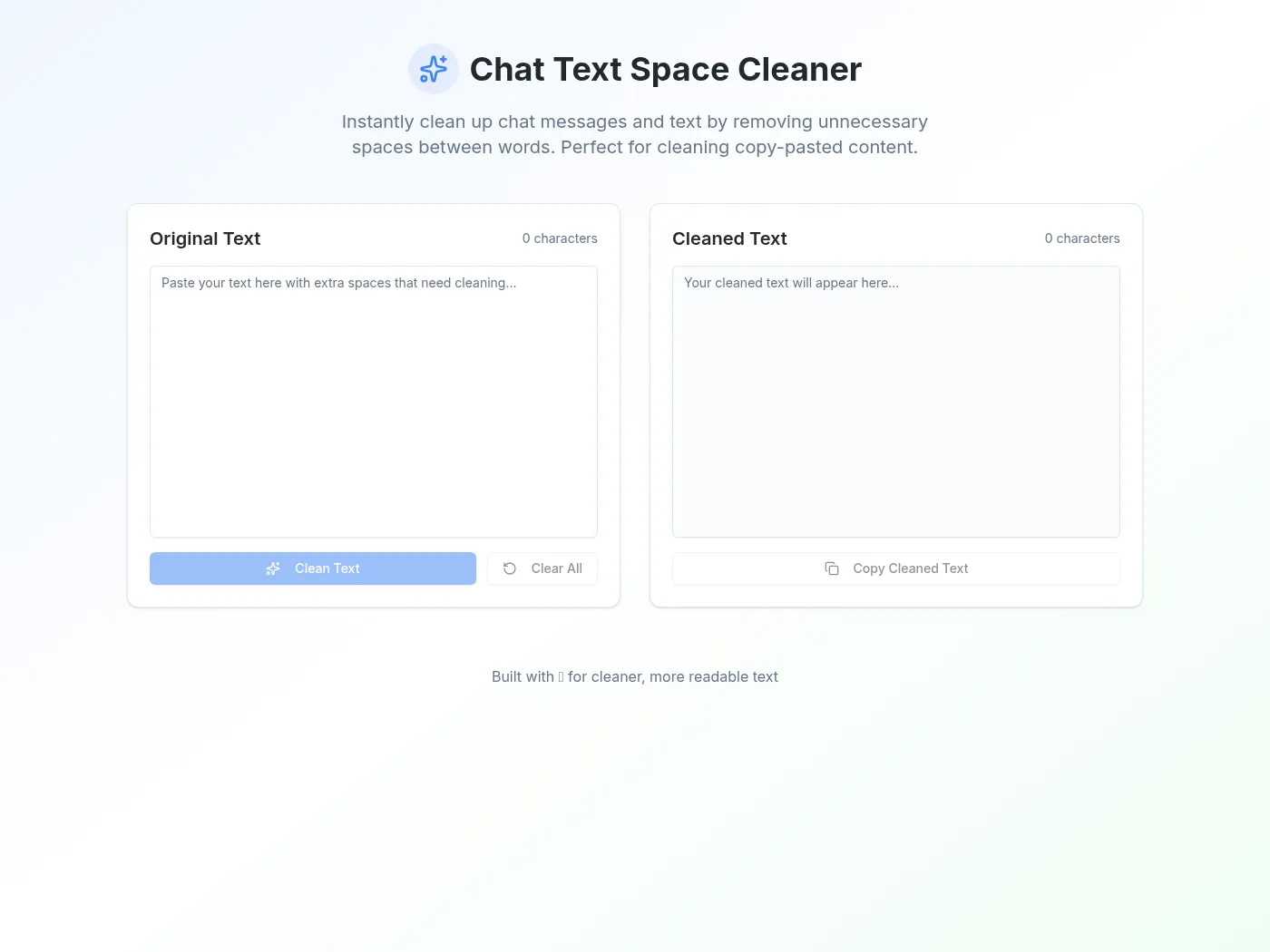 Chat Text Space Cleaner