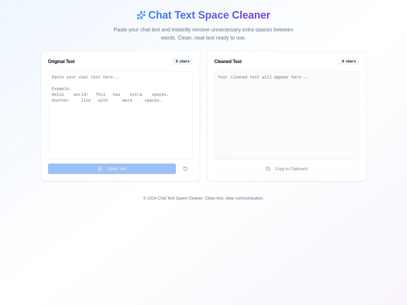 Chat Text Space Cleaner