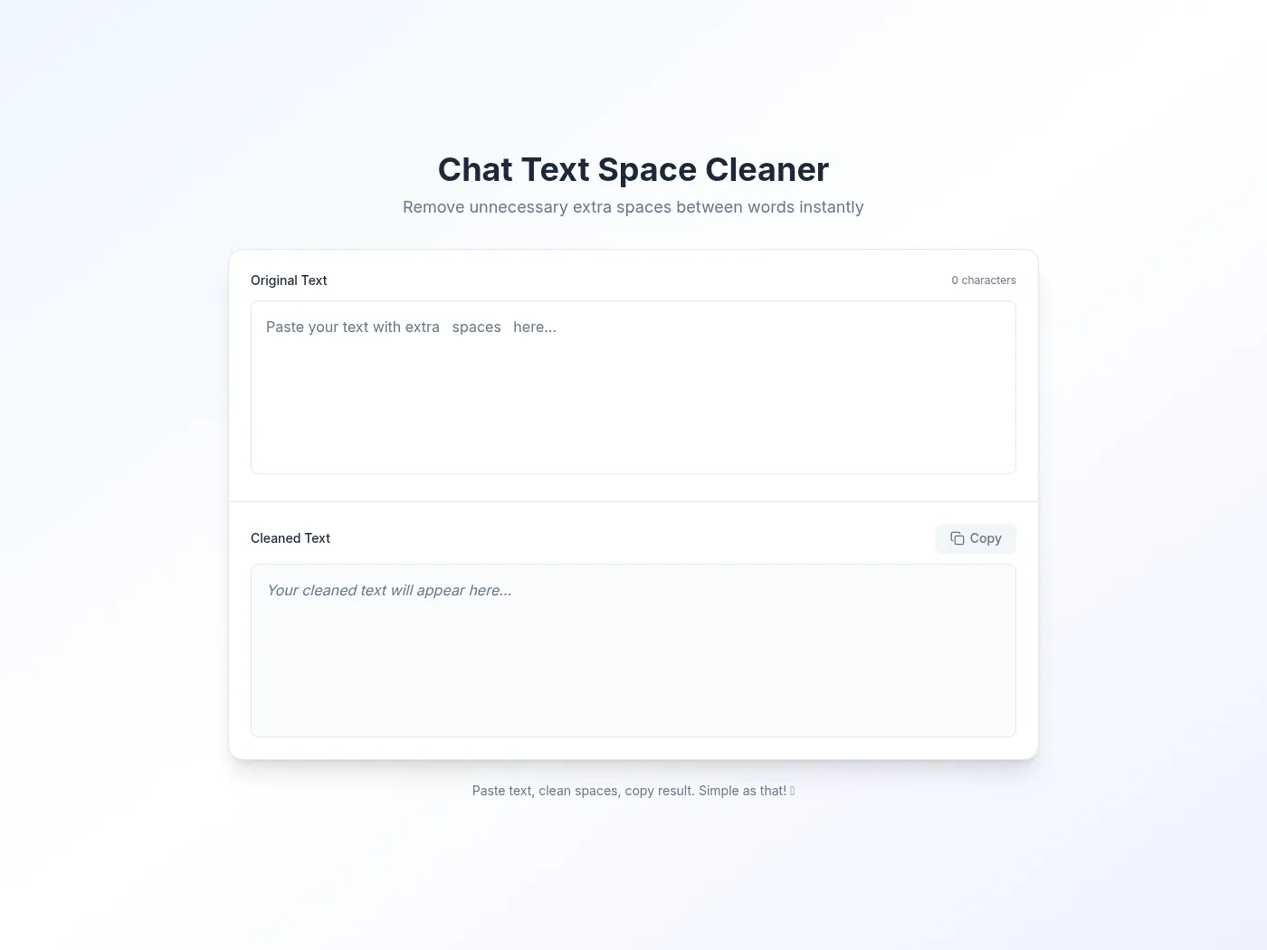 Chat Text Space Cleaner