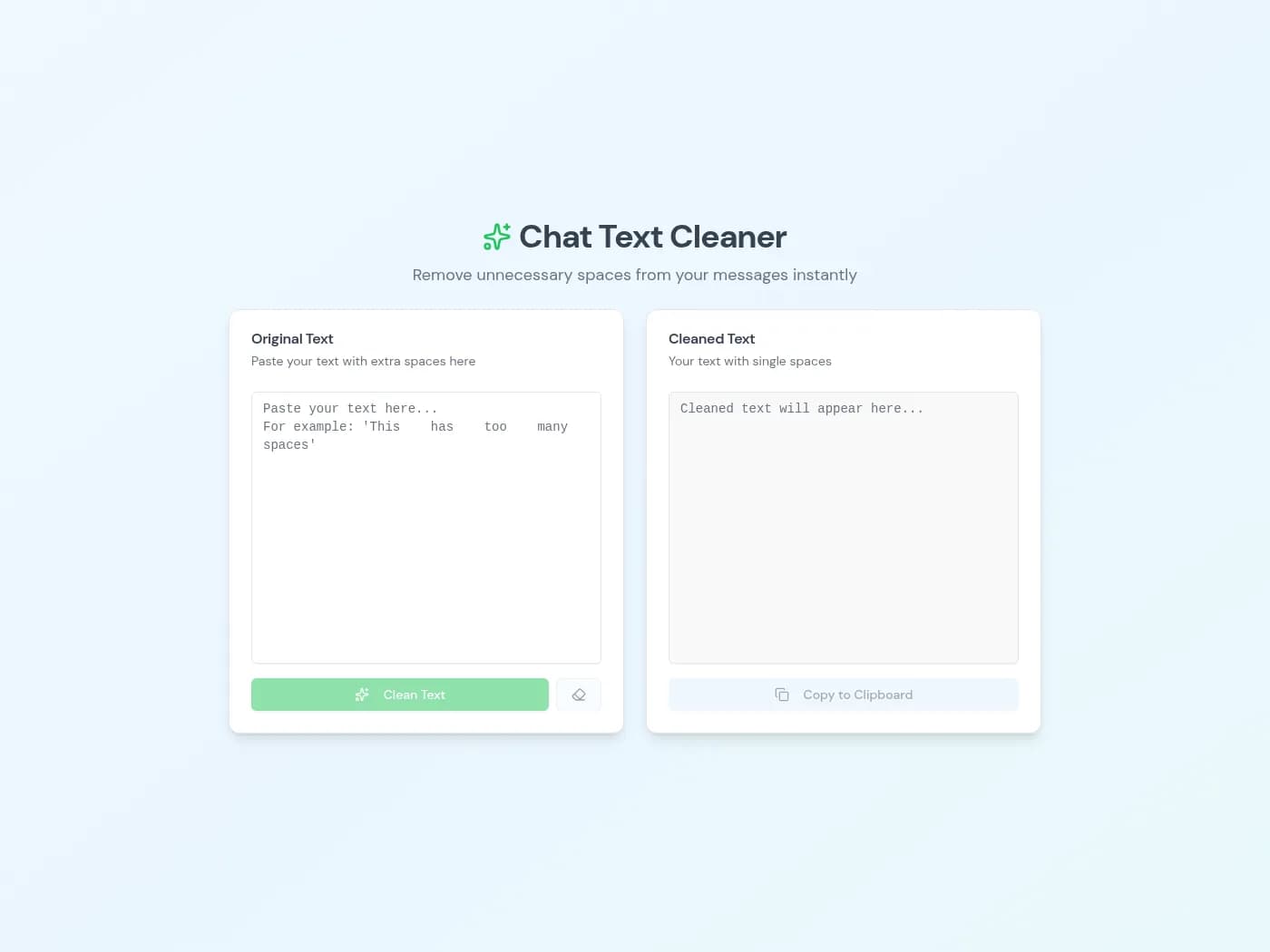 Chat Text Space Cleaner