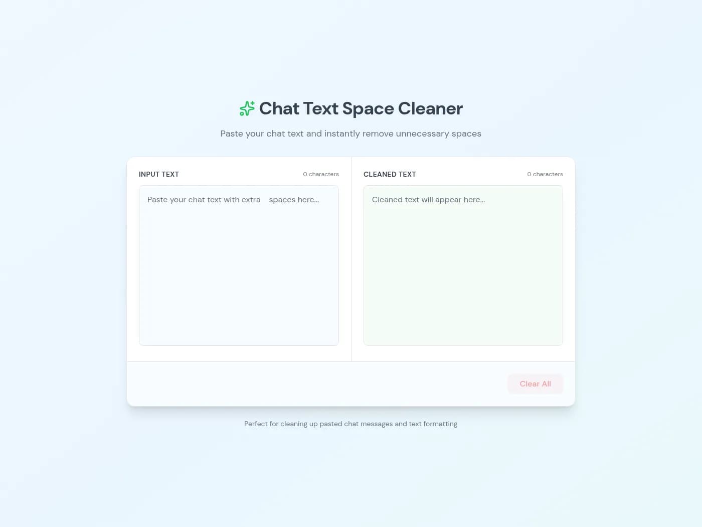 Chat Text Space Cleaner