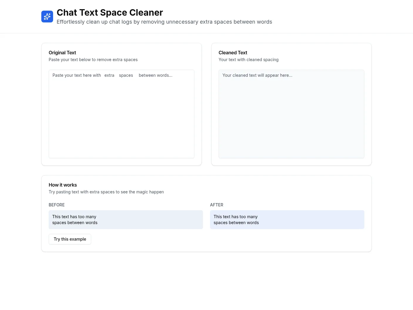Chat Text Space Cleaner