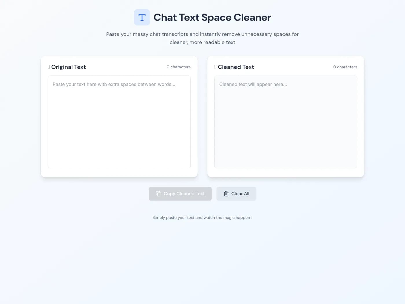 Chat Text Space Cleaner