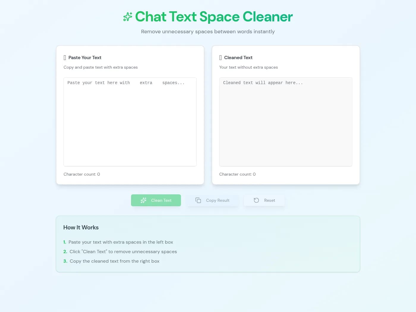 Chat Text Space Cleaner