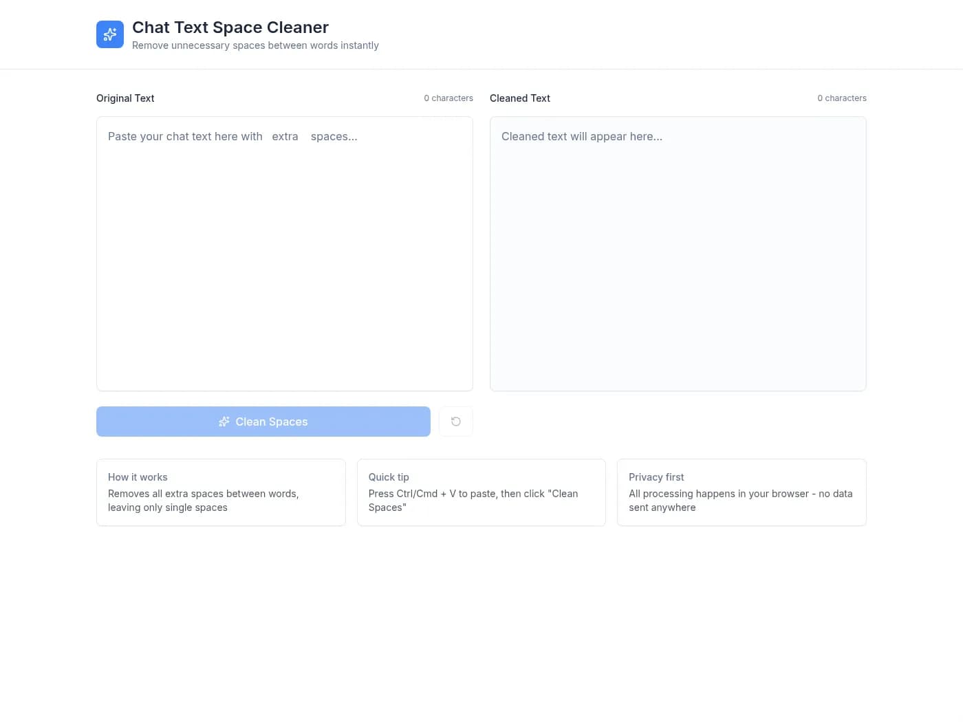 Chat Text Space Cleaner