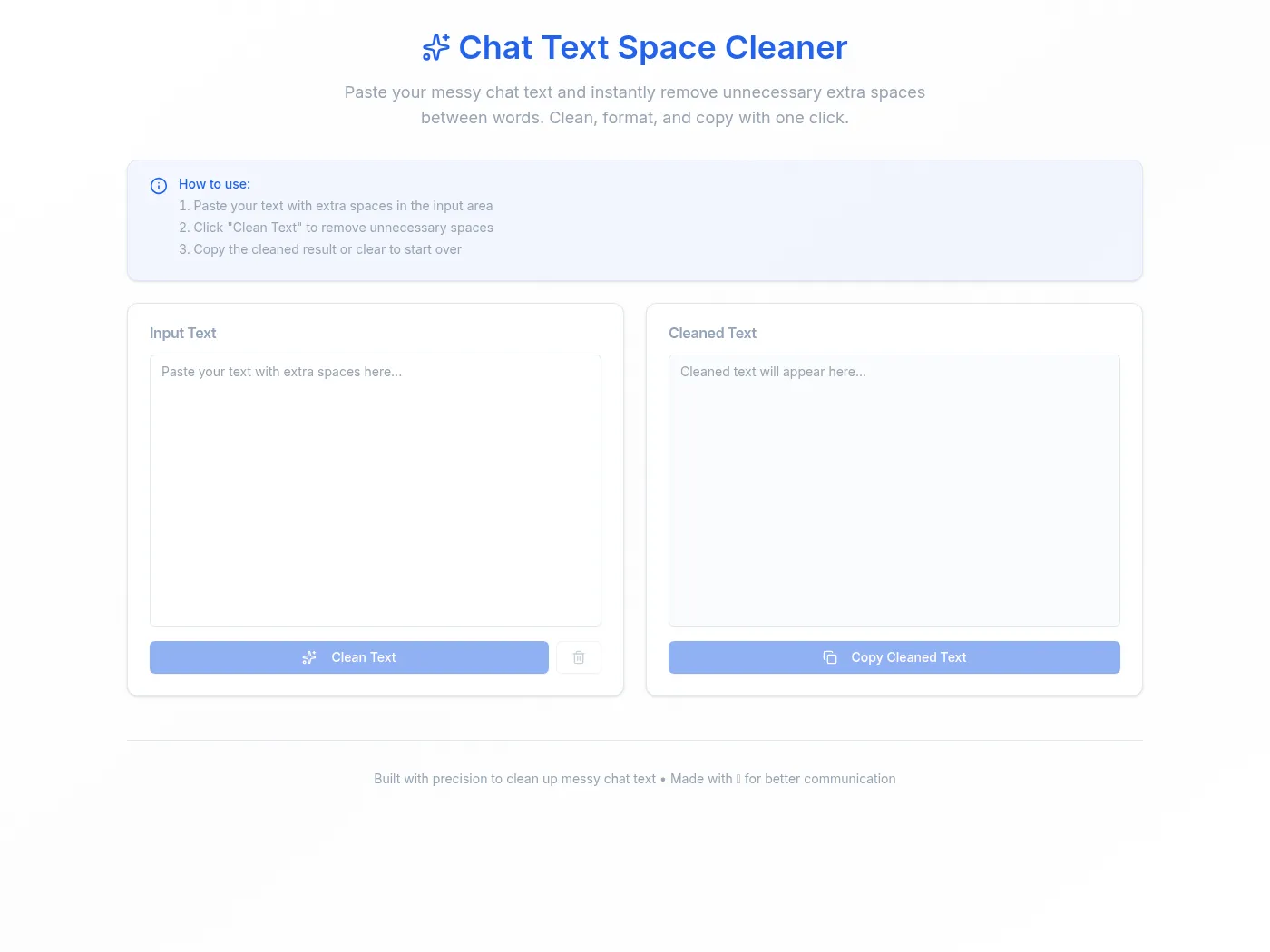 Chat Text Space Cleaner