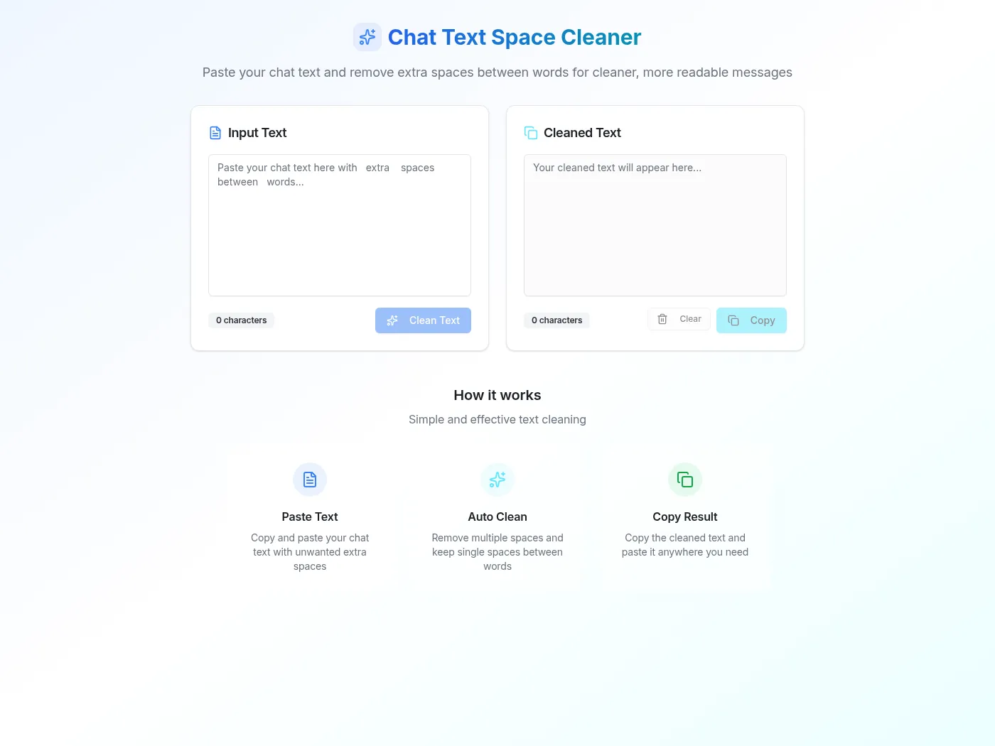 Chat Text Space Cleaner