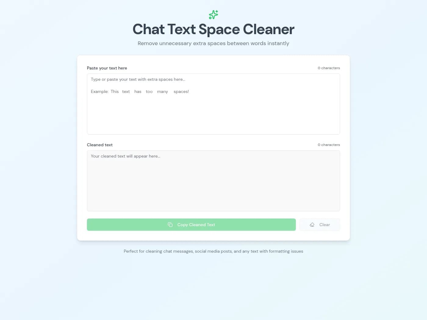 Chat Text Space Cleaner