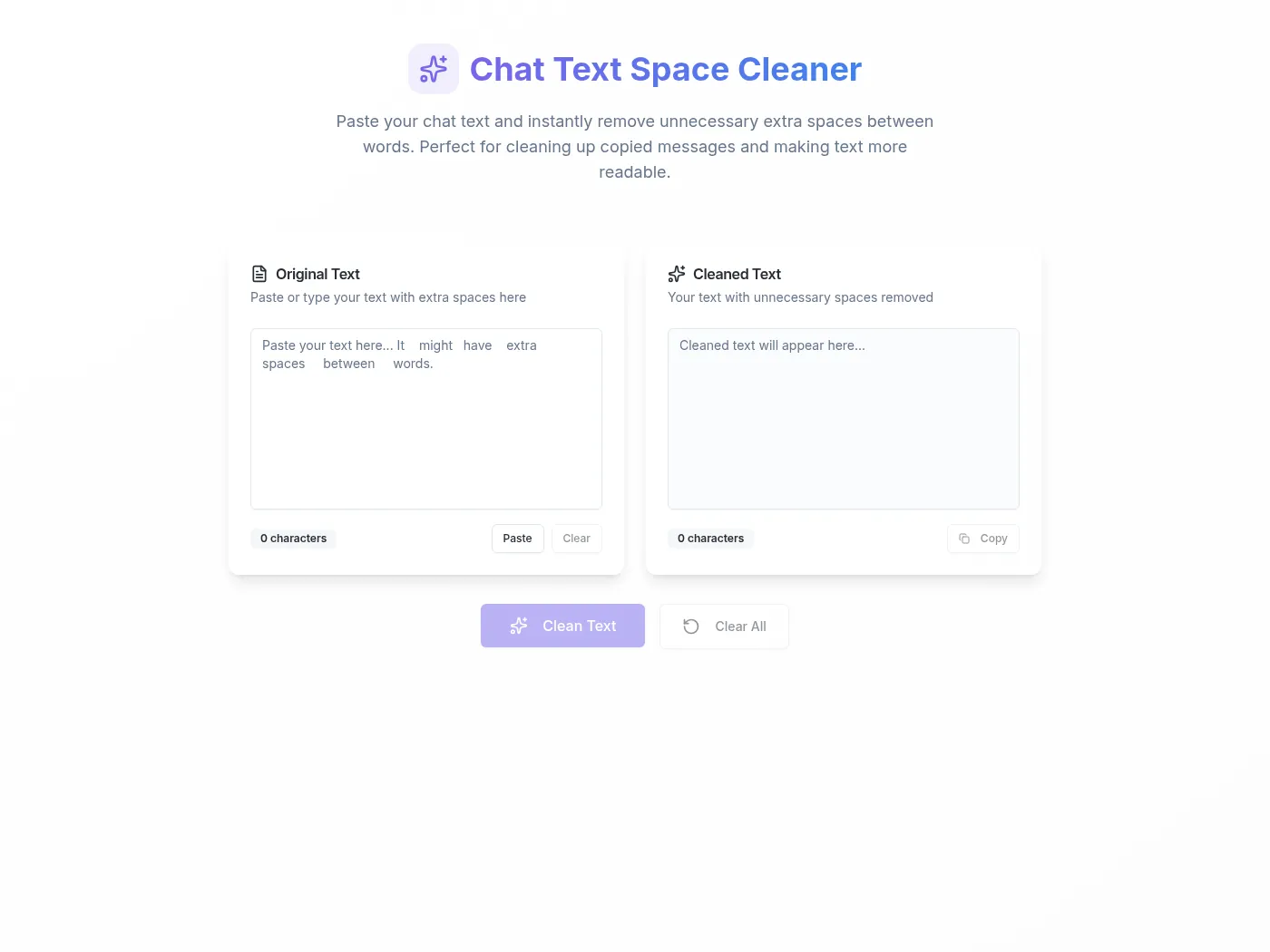 Chat Text Space Cleaner