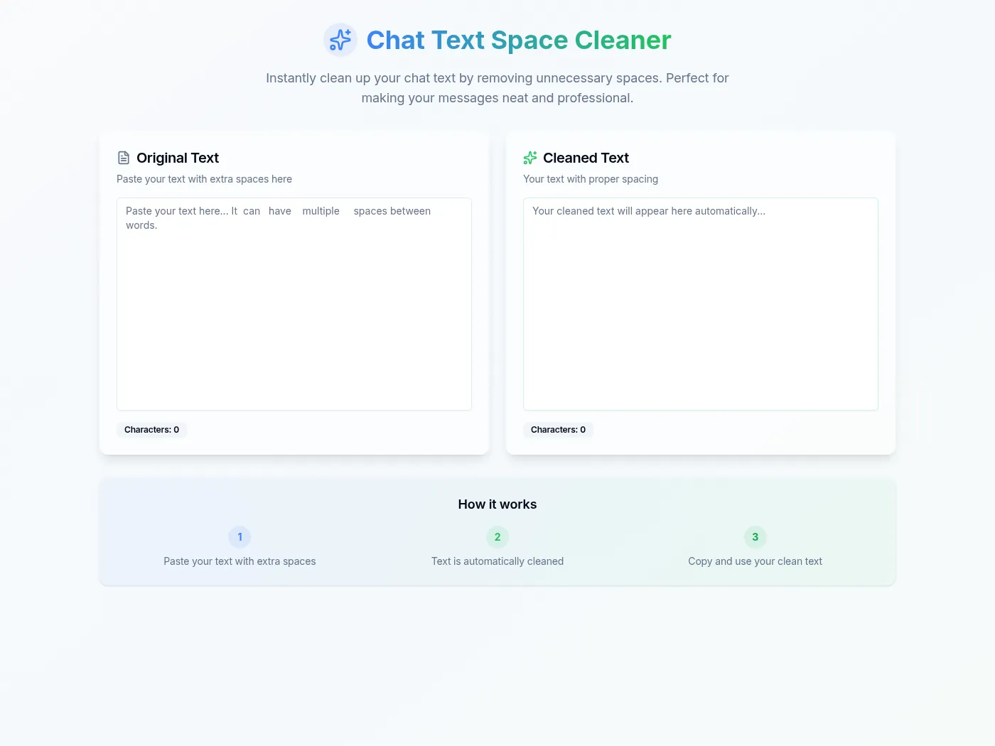 Chat Text Space Cleaner
