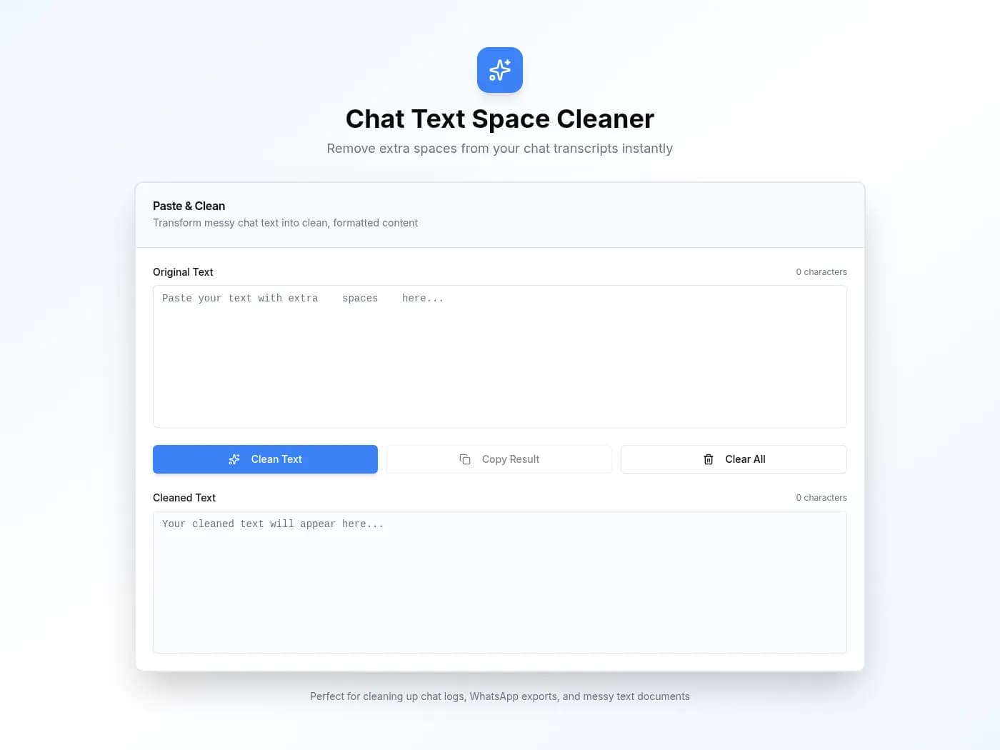 Chat Text Space Cleaner