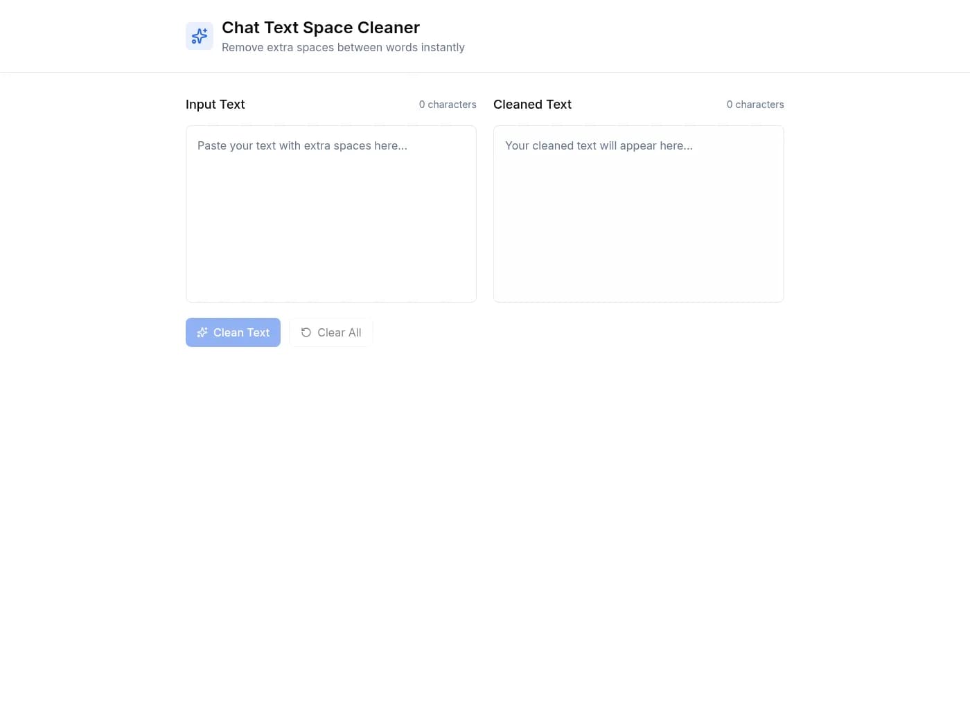 Chat Text Space Cleaner