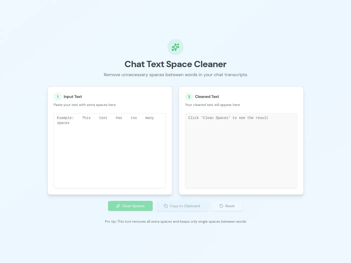 Chat Text Space Cleaner