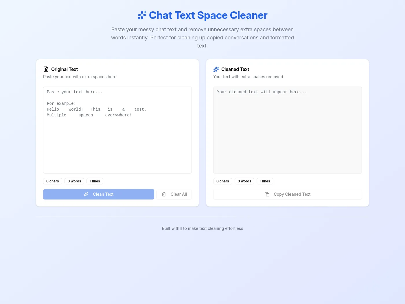 Chat Text Space Cleaner