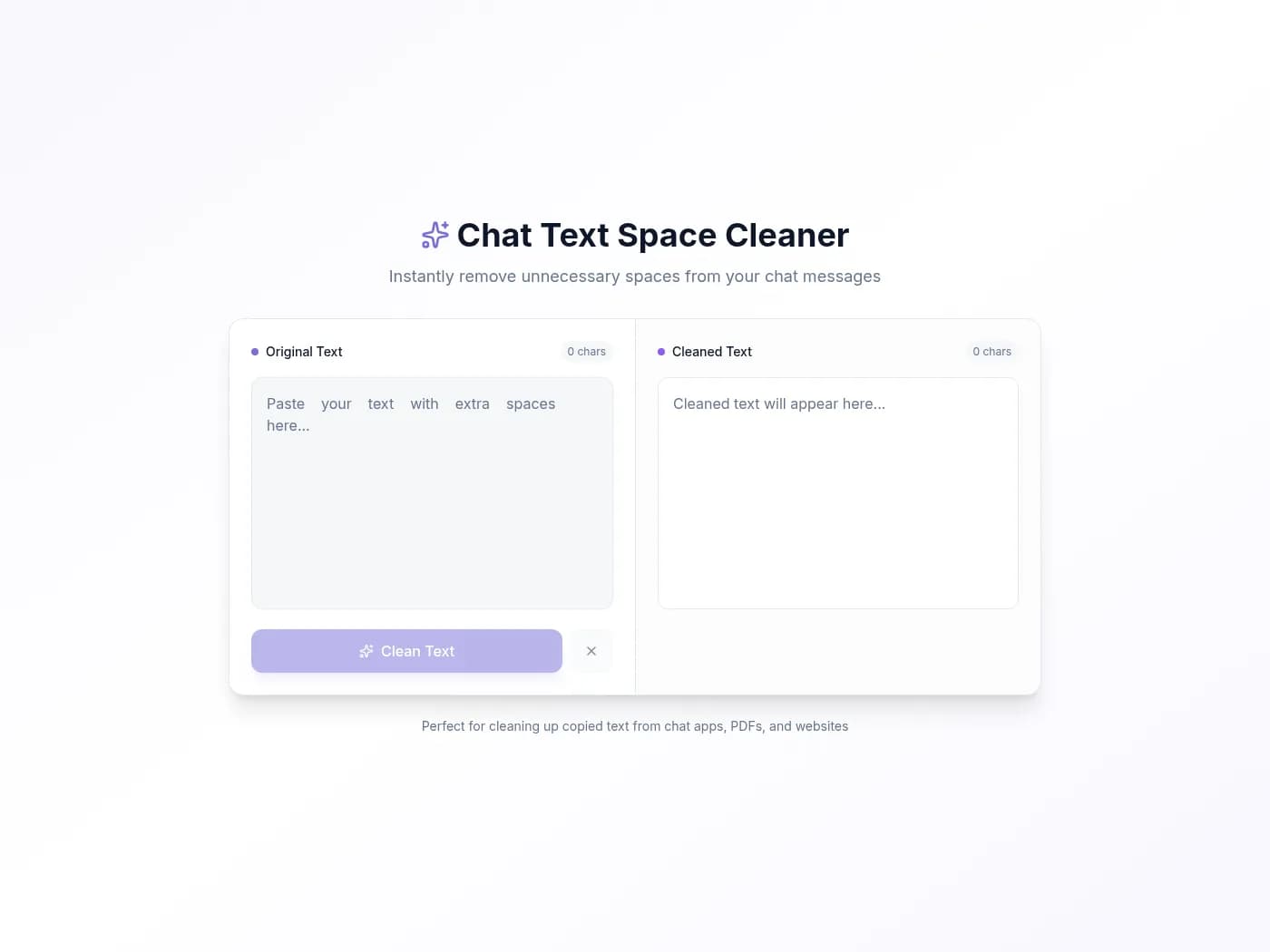 Chat Text Space Cleaner