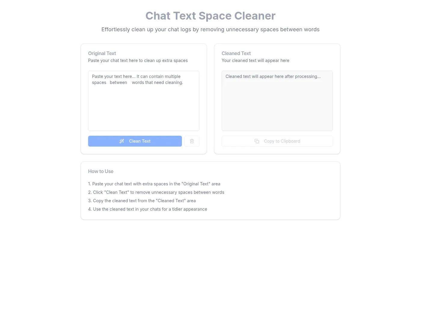 Chat Text Space Cleaner