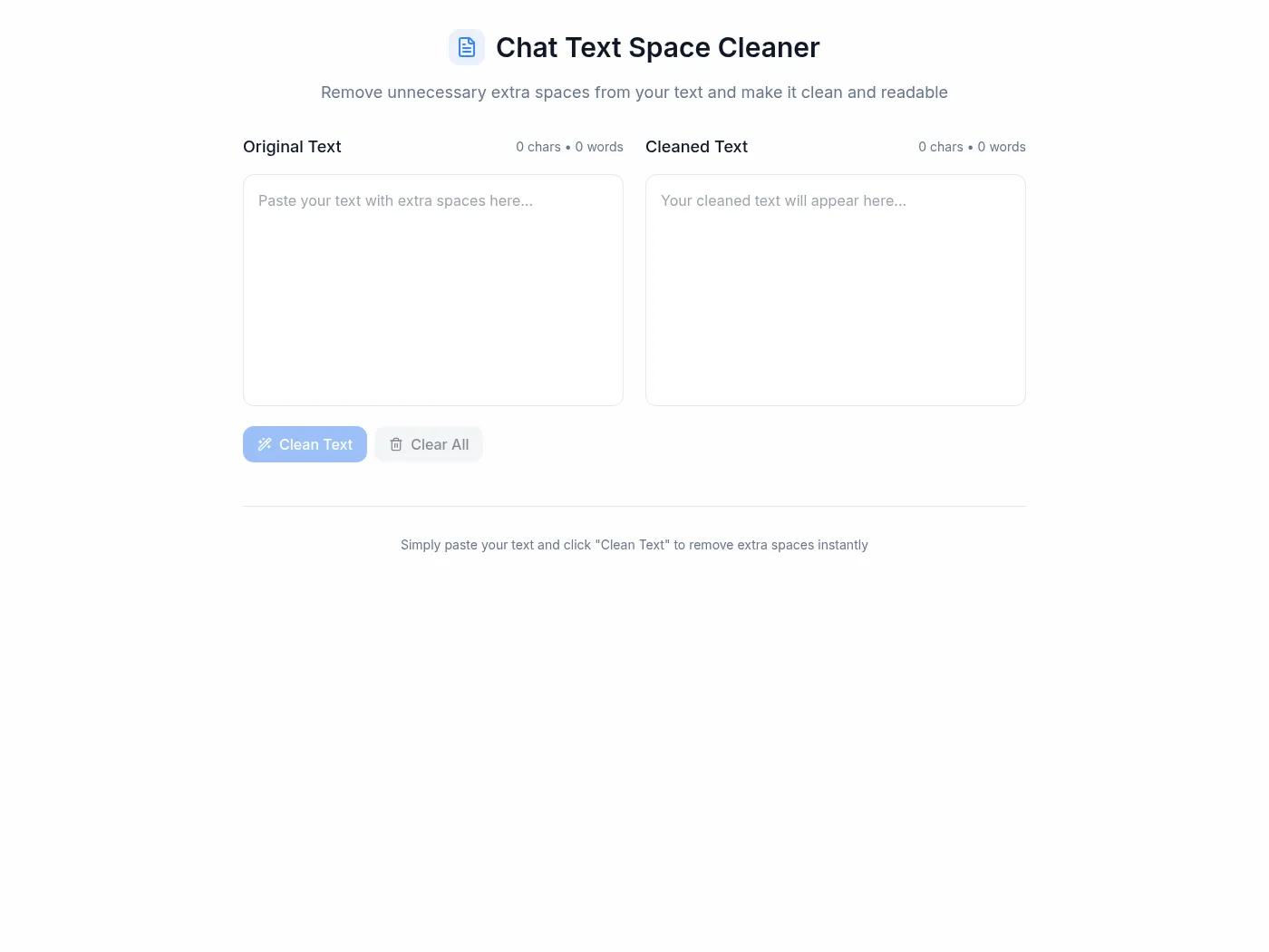 Chat Text Space Cleaner