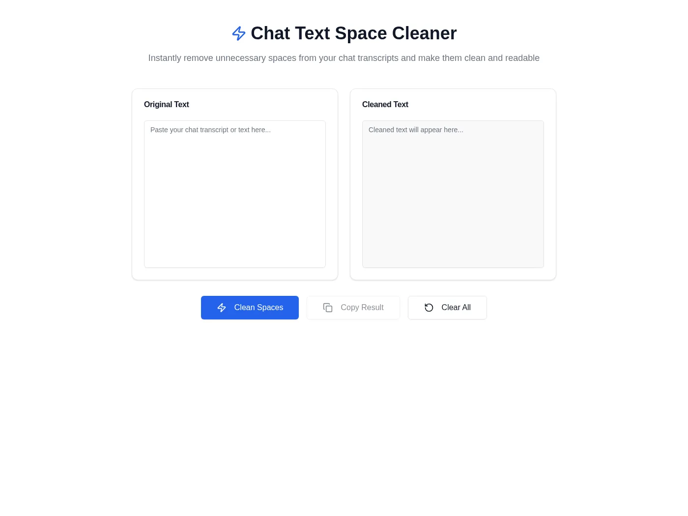 Chat Text Space Cleaner