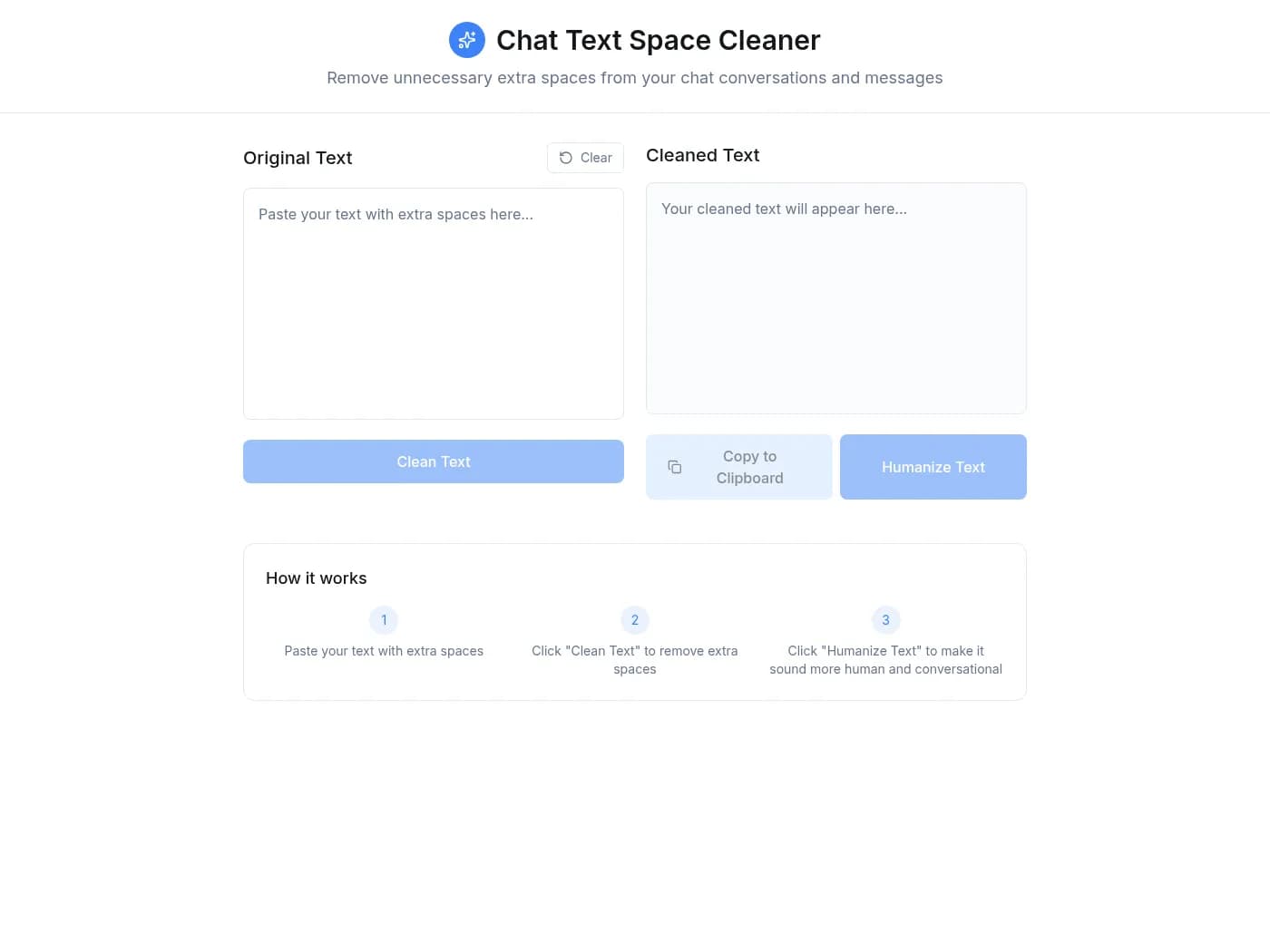 Chat Text Space Cleaner
